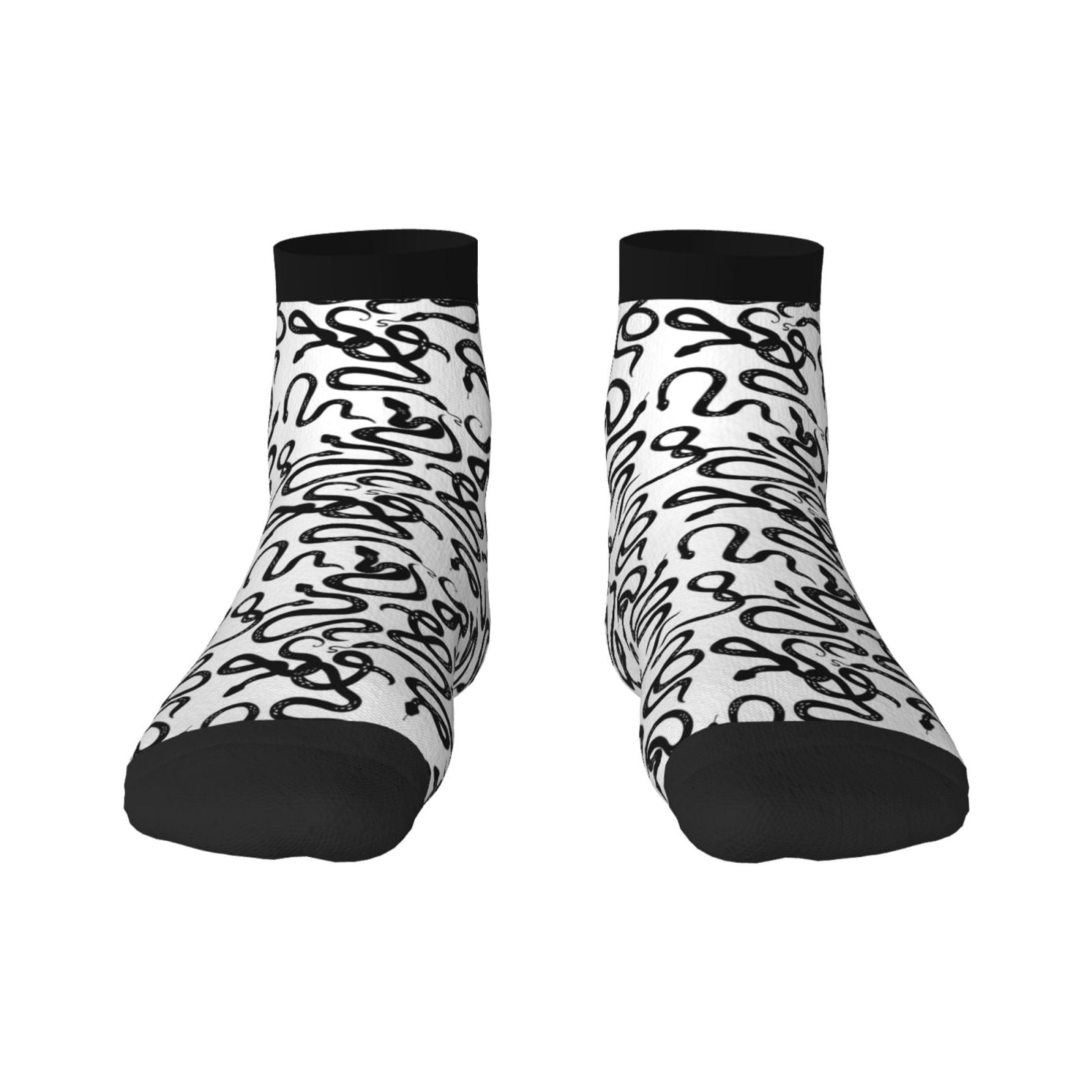 Salouo Hand Drawn Snake Pattern Unisex Middle Tube Socks,Middle-Finger ...