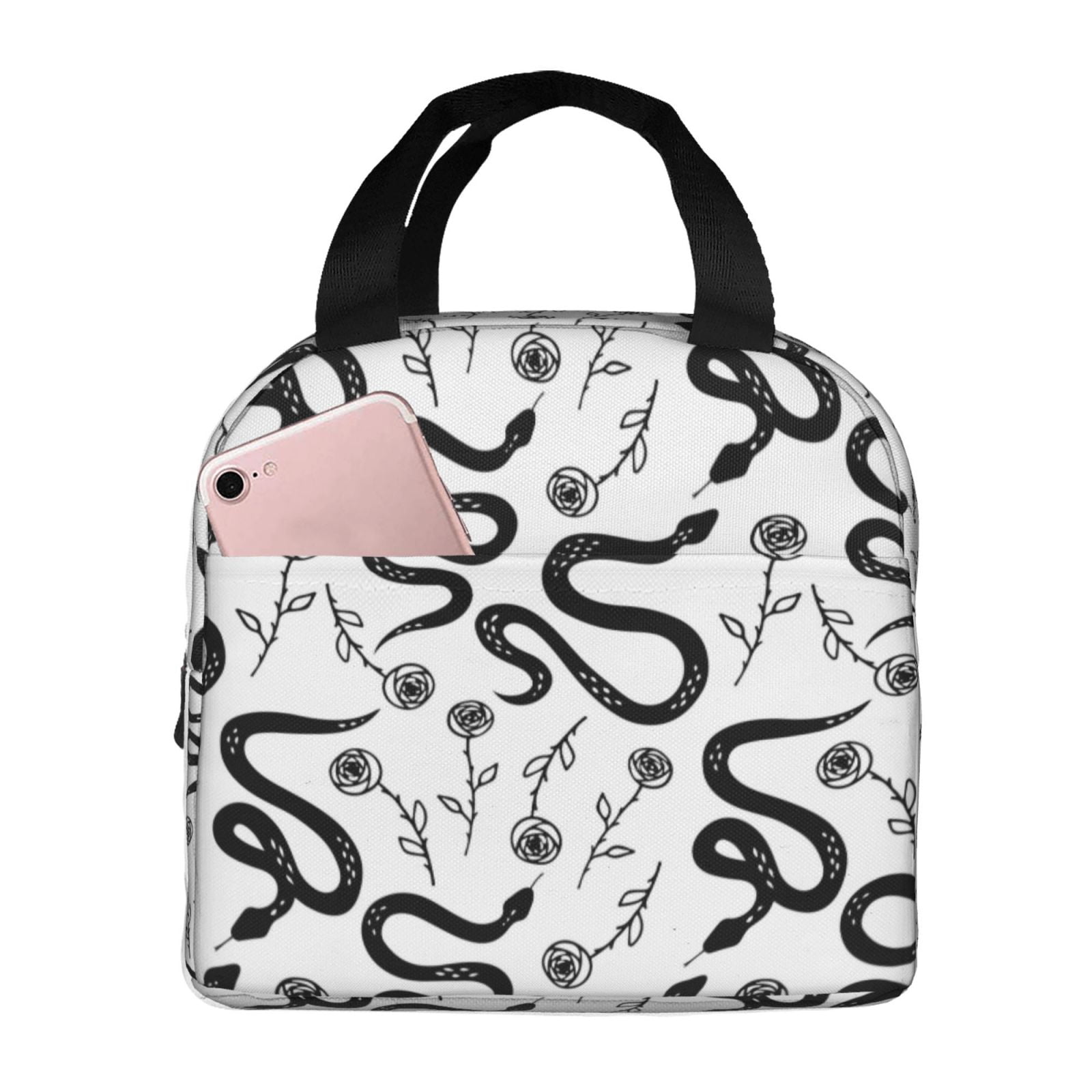 Salouo Hand Drawn Snake for Unisex Lunch Bag Leakproof Lunch Tote Large ...