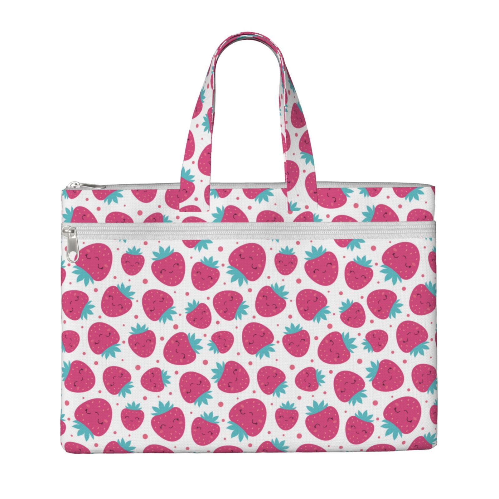 Salouo Hand Drawn Strawberry for Canvas Tote File Bag, Tote Bag With ...