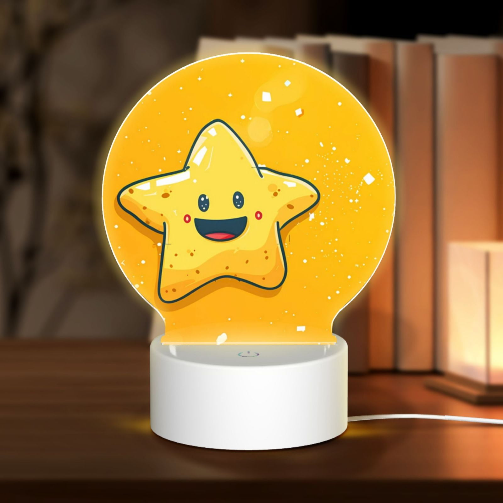 Salouo Happy Cartoon Star for Round Acrylic Night Light - Acrylic ...