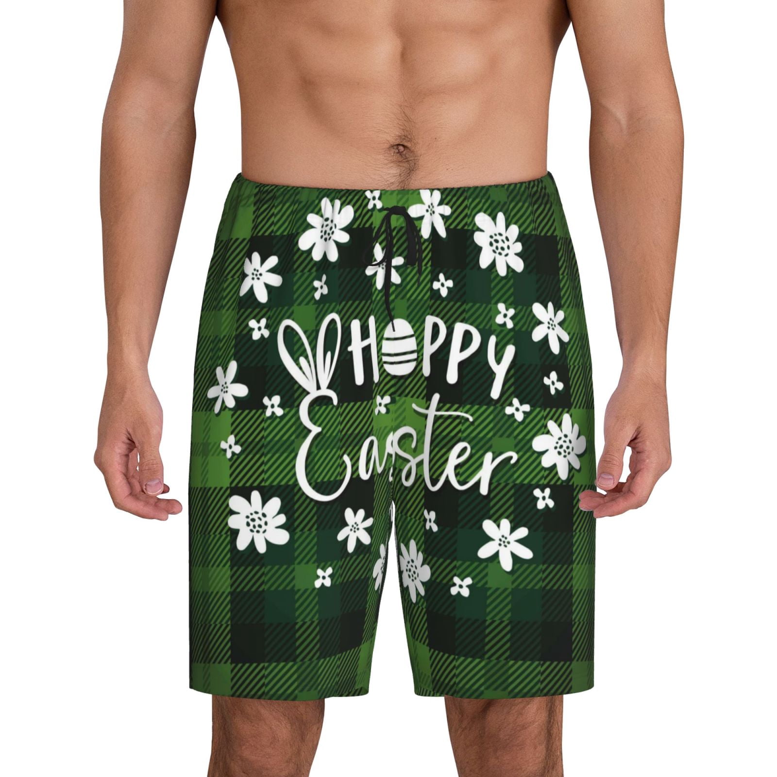 Salouo Happy Easter Pattern Men's Sleep Pajama Shorts,Pajama Bottoms ...