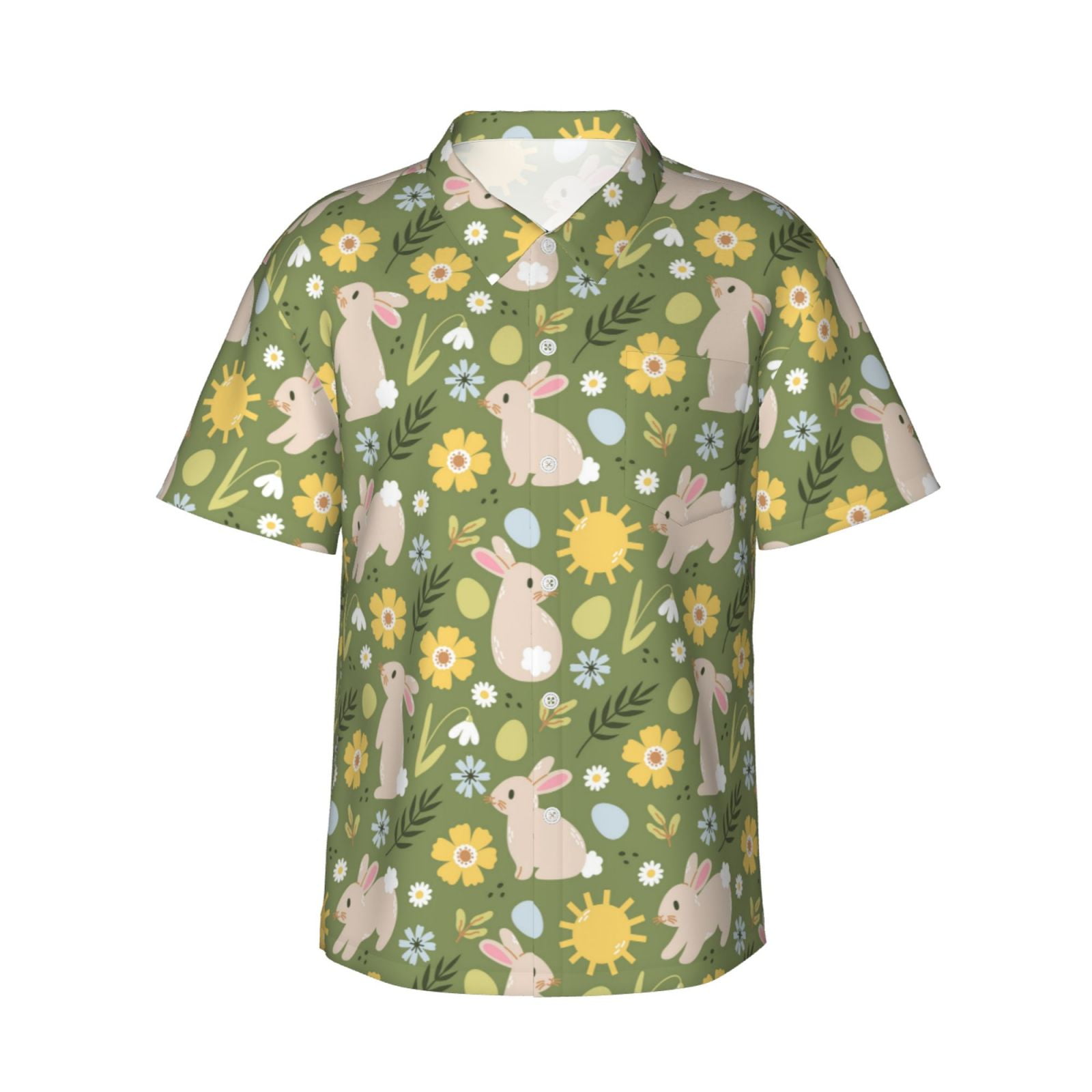 Salouo Happy Easter for Hawaiian Shirt for Men,Summer Beach Casual ...