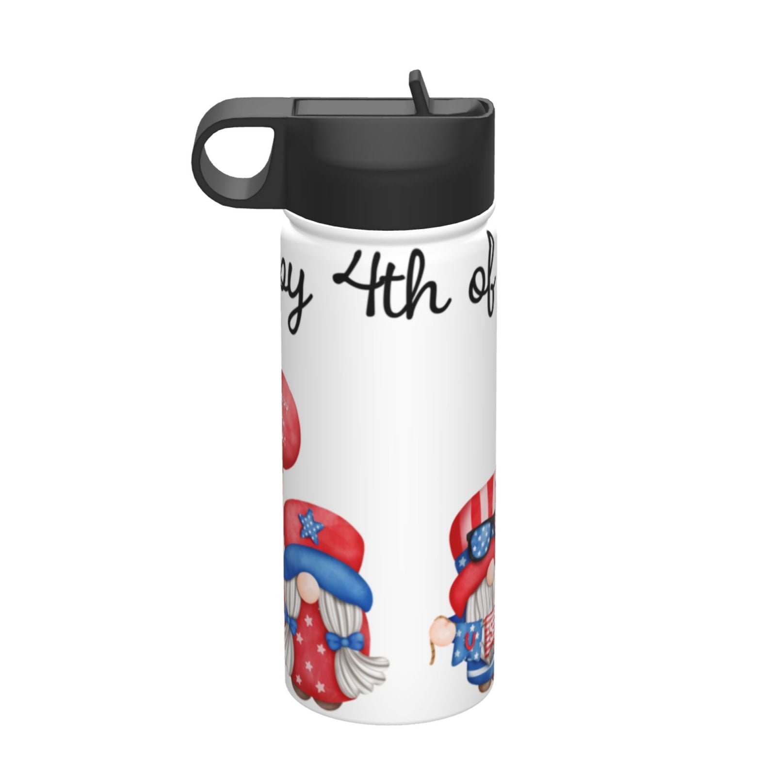 Salouo Happy Independence Day Gnome Pattern 18 oz Water Bottle With ...