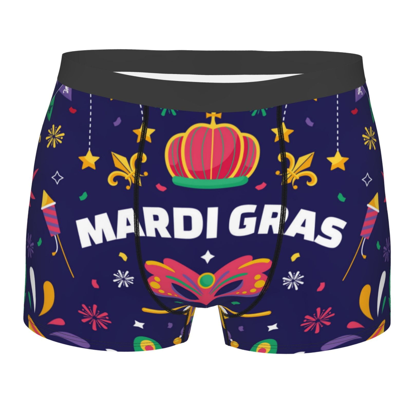 Salouo Happy Mardi Gras Print Men's Boxer Briefs,Breathable Underwear ...