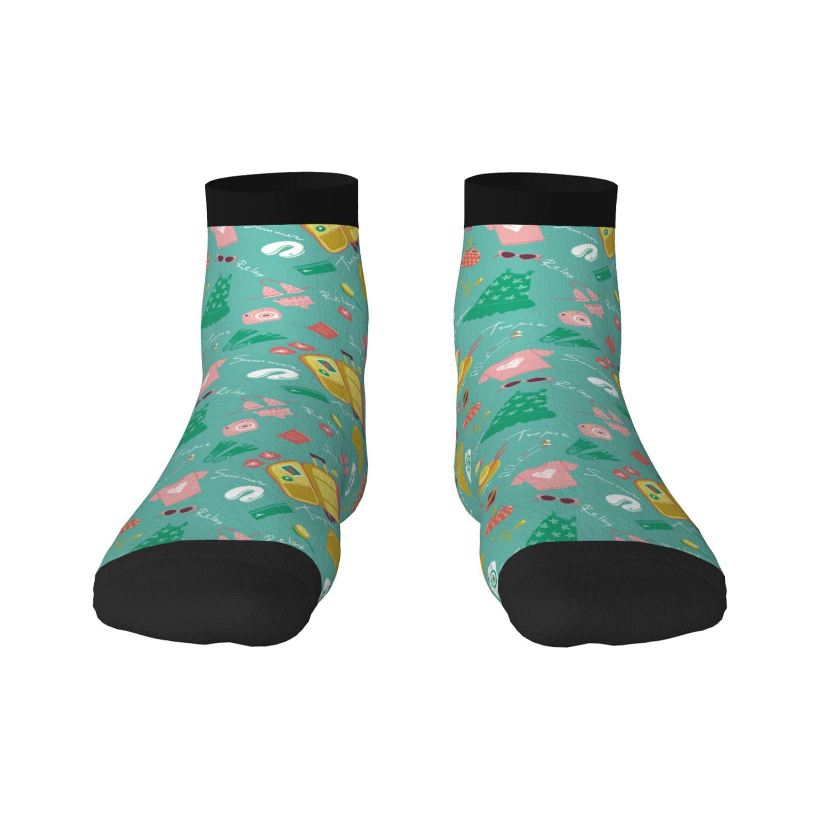 Salouo Happy Summer Pattern Unisex Middle Tube Socks,Middle-Finger Knee ...