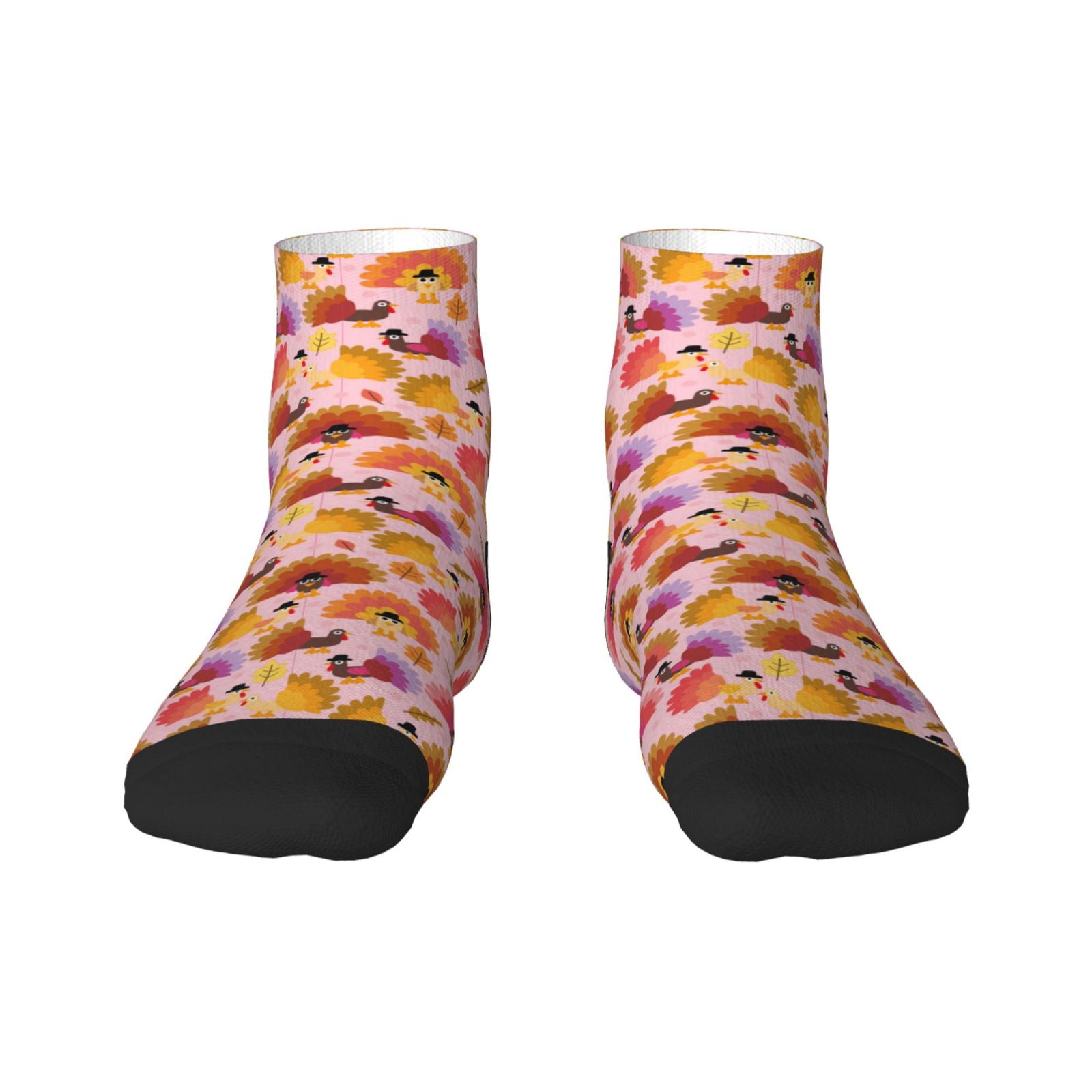 Salouo Happy Thanksgiving Turkey Pattern Unisex Middle Tube Socks ...