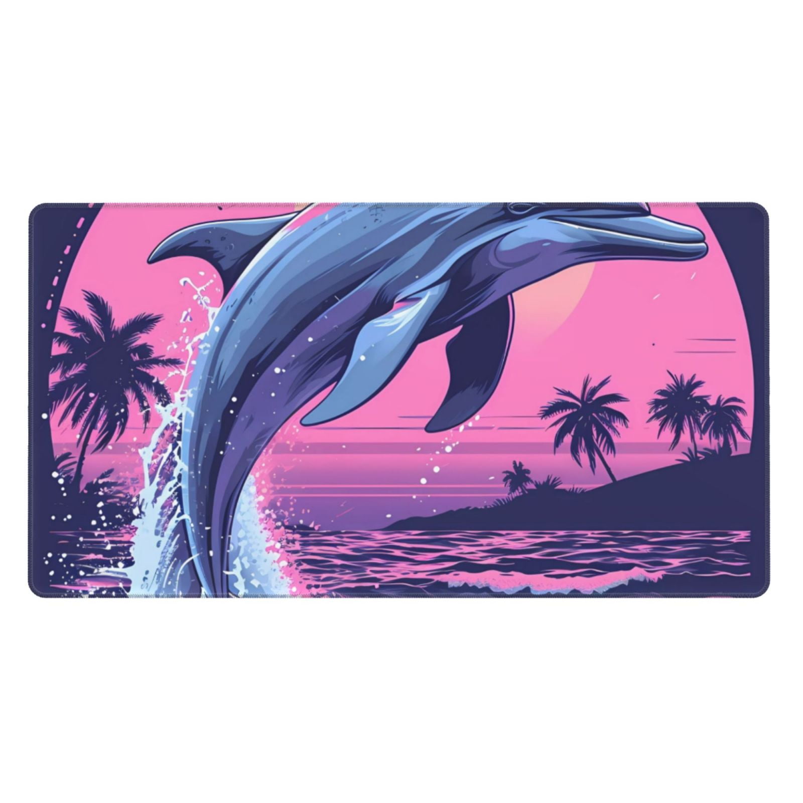 Salouo Hawaiian Beach Dolphin Print Large Mouse Pad,Extended Mat Desk ...