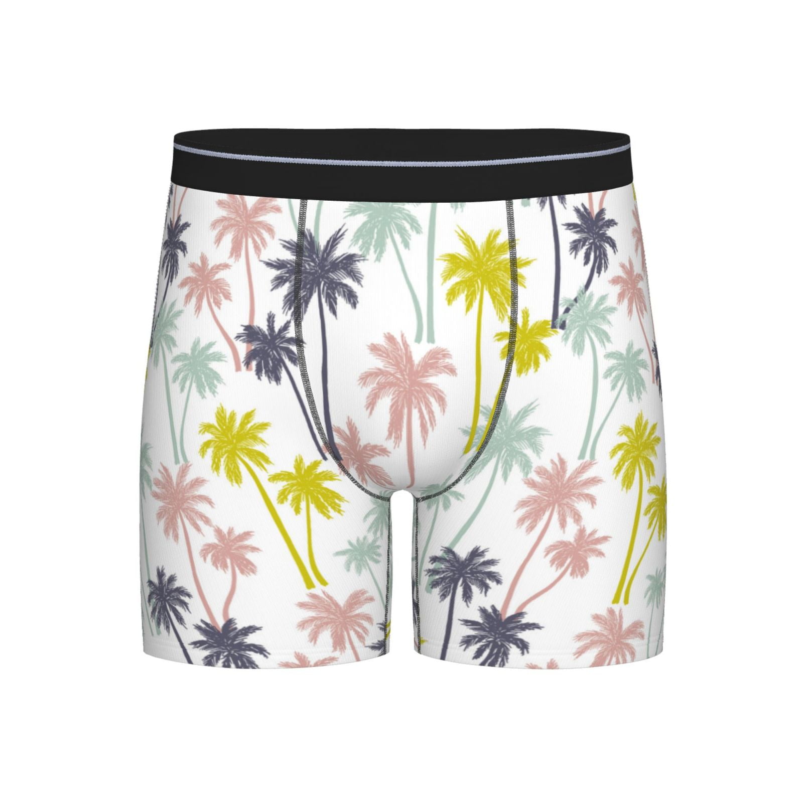 Salouo Hawaiian Coconut Tree Pattern Men's Boxer Briefs, Soft ...