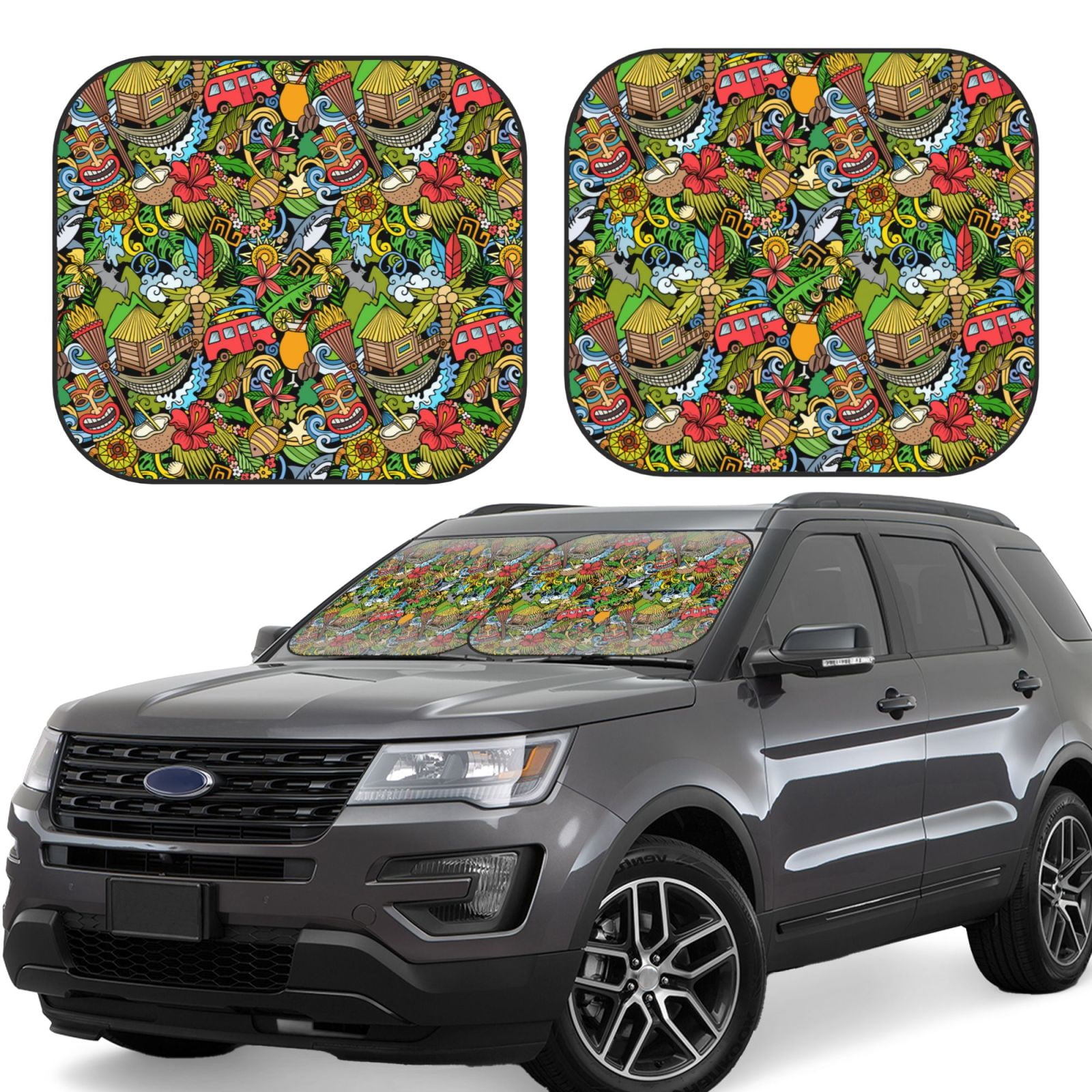 Salouo Hawaiian Culture Symbols 1 Pattern Car Windshield Sun Shade ...
