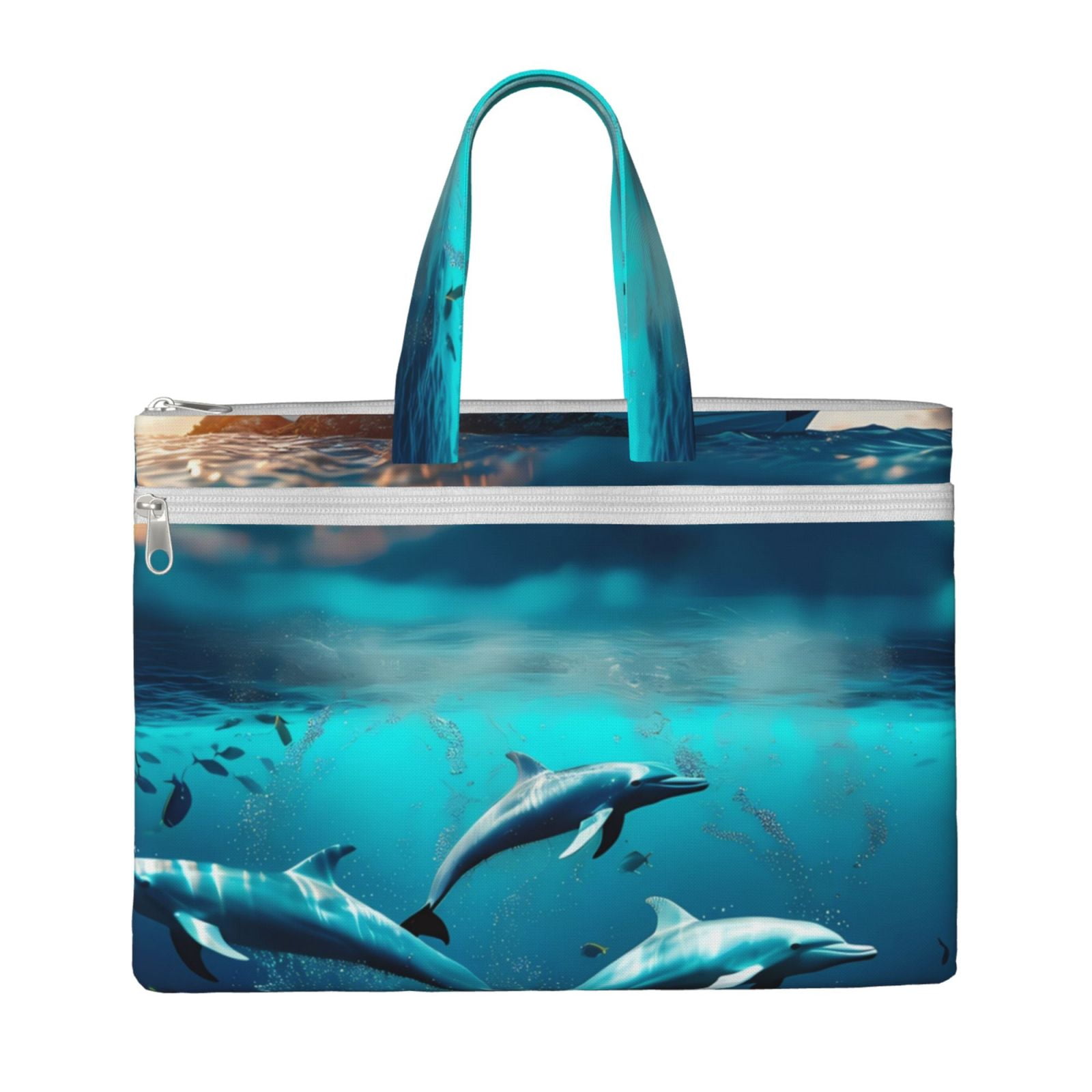 Salouo Hawaiian Ship Dolphin for Canvas Tote File Bag, Tote Bag With ...