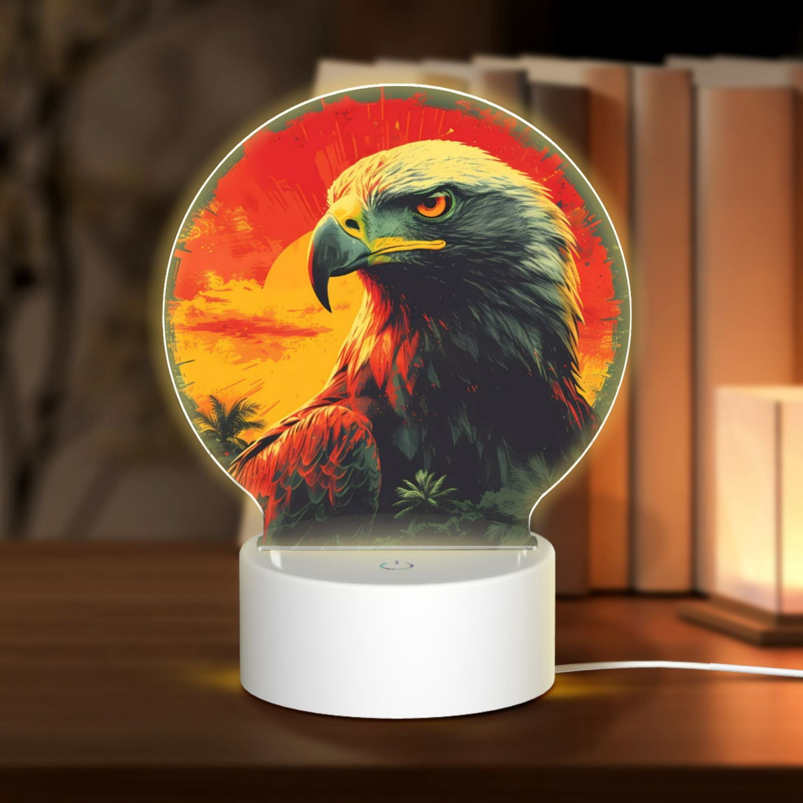 Salouo Hawaiian Style Bald Eagle for Round Acrylic Night Light ...