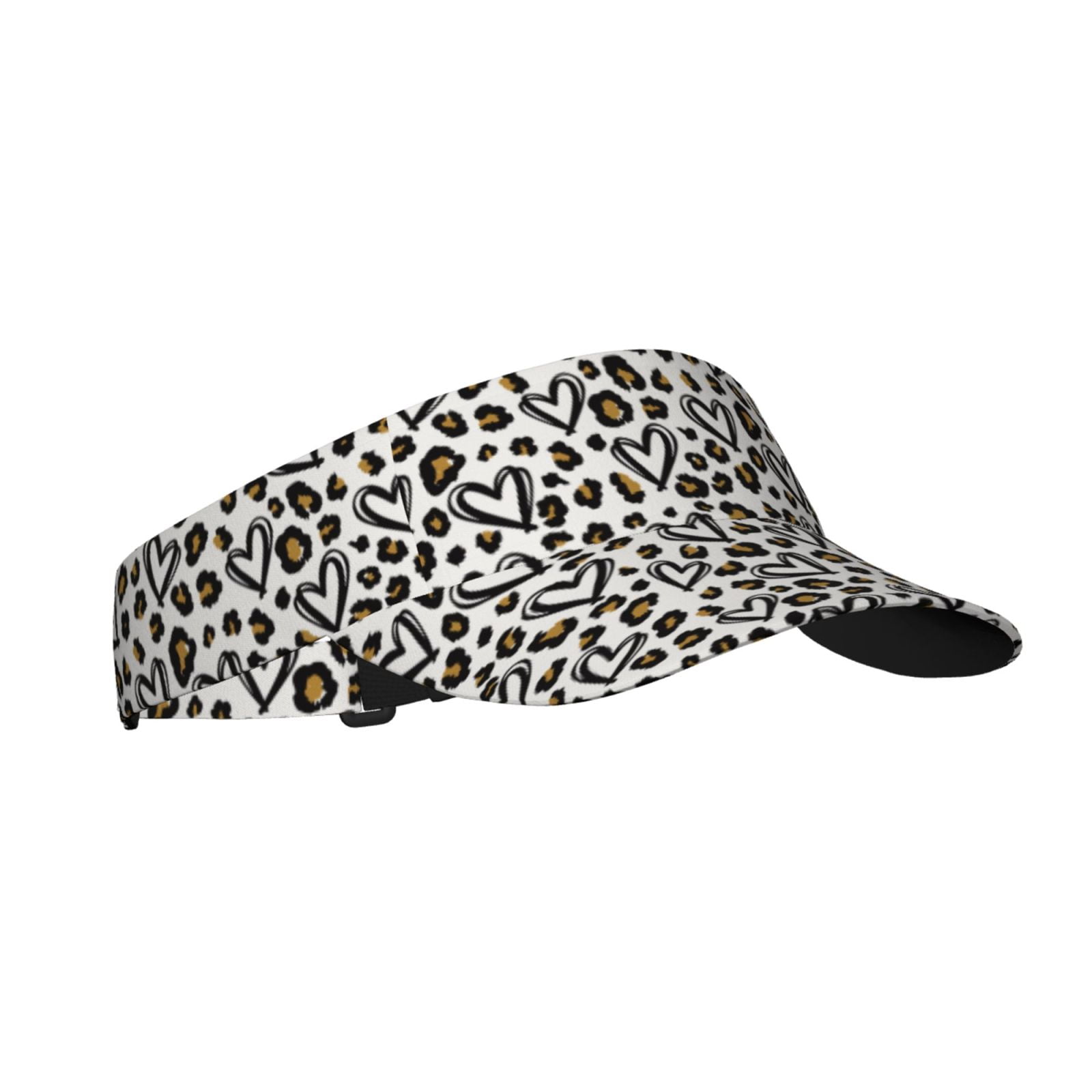 Salouo Heart Leopard Pattern Sport Sun Visor Hats,1-Piece of Adult Sunscreen Visor Cap ...