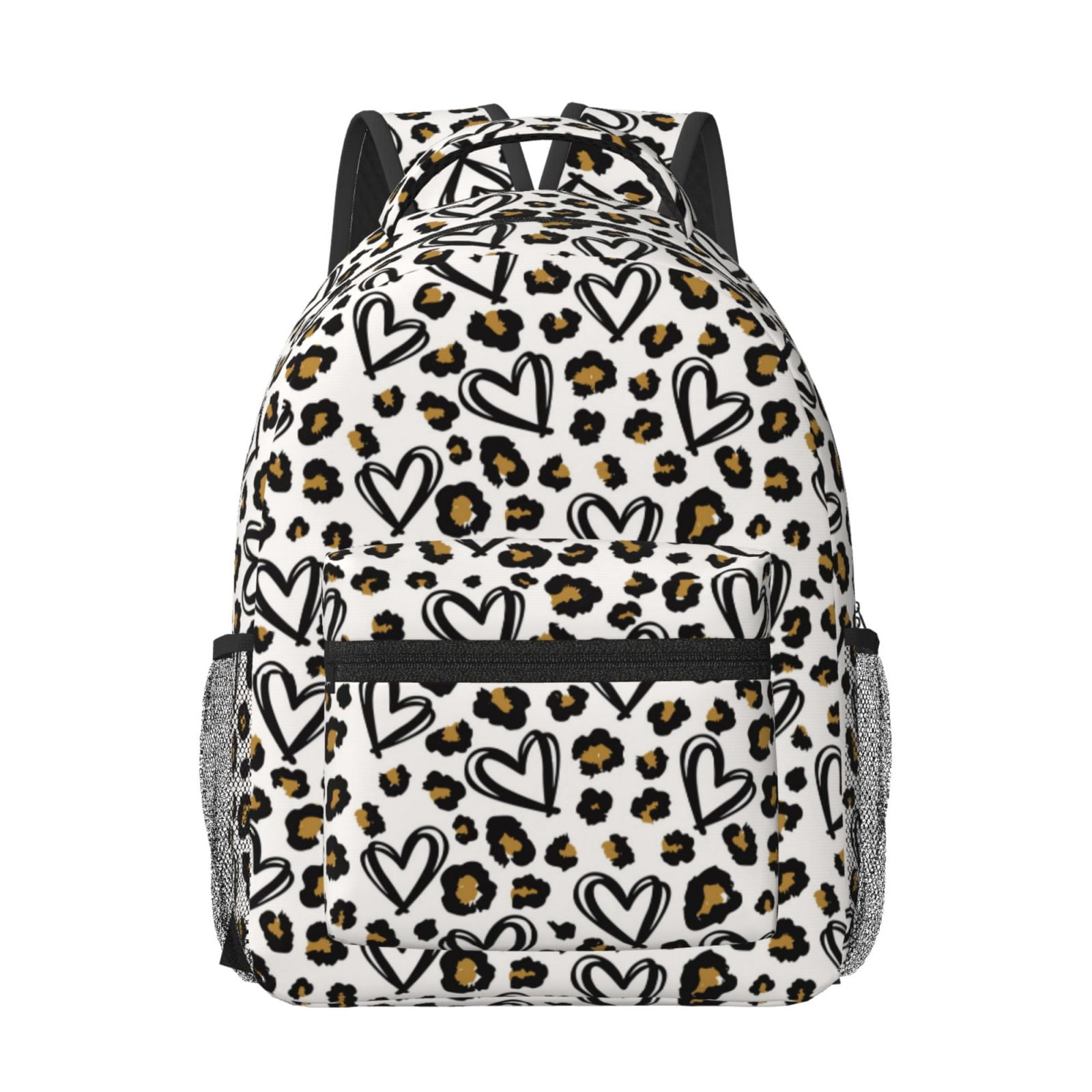 Salouo Heart Leopard Print Laptop Backpack 16.5'' Daypack Carry On ...