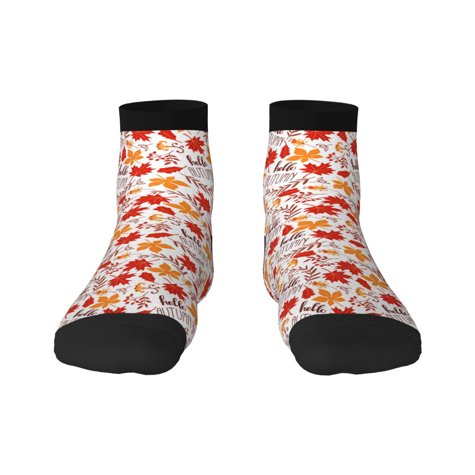 Salouo Hello Autumn Maple Leaf Pattern Unisex Middle Tube Socks,Middle ...
