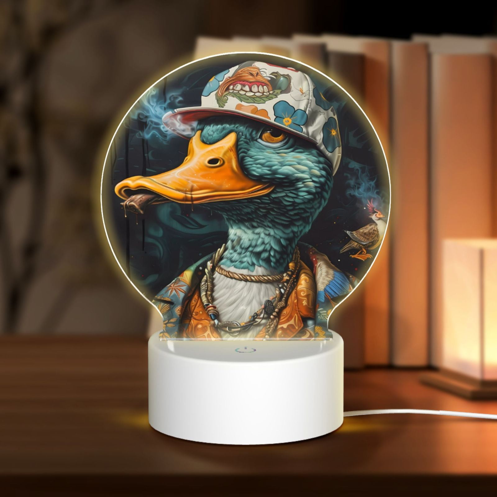 Salouo Hip-Hop Duck for Round Acrylic Night Light - Acrylic Sheets with ...