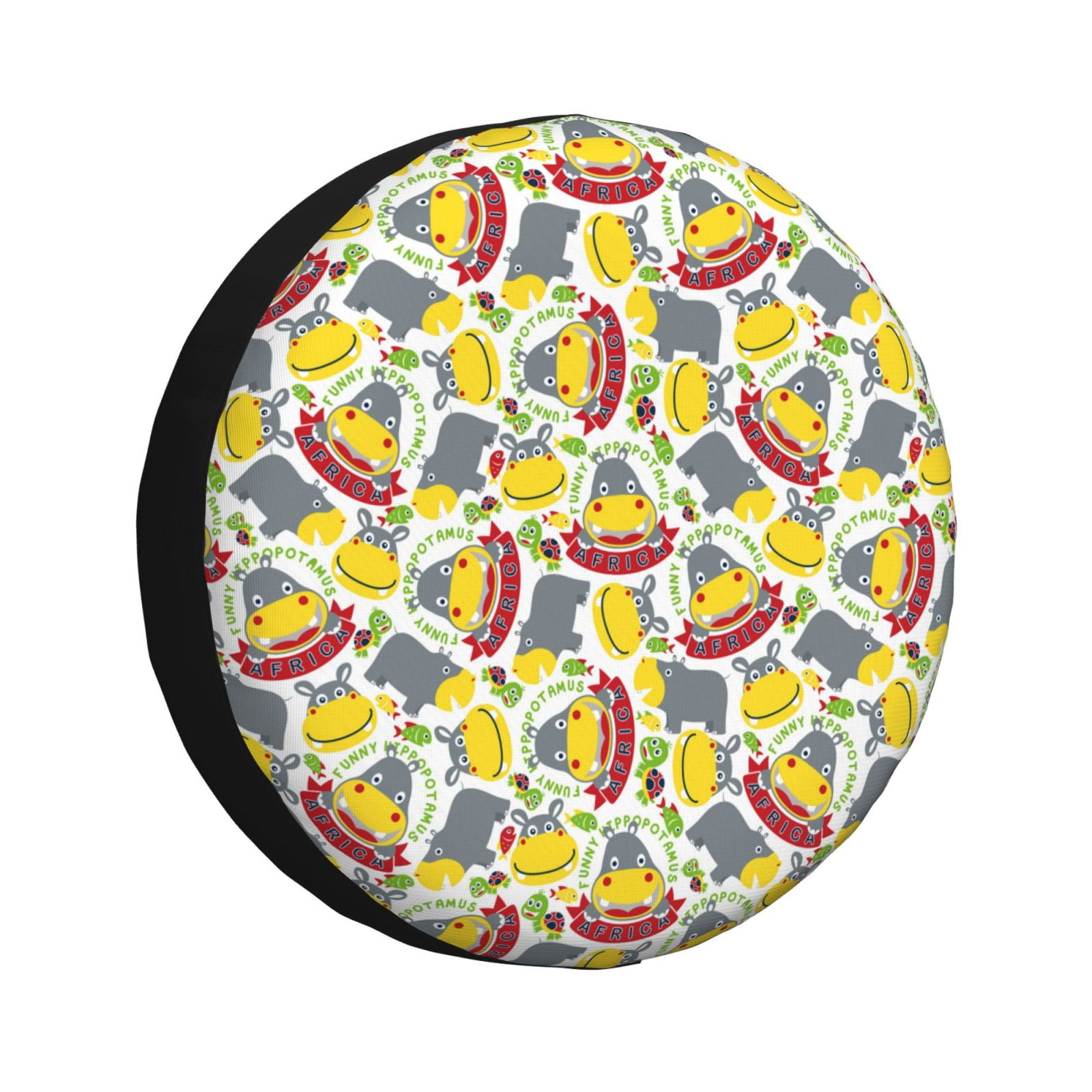 Salouo Hippopotamus Print Spare Tire Cover 14-17 inch Spare Tire ...