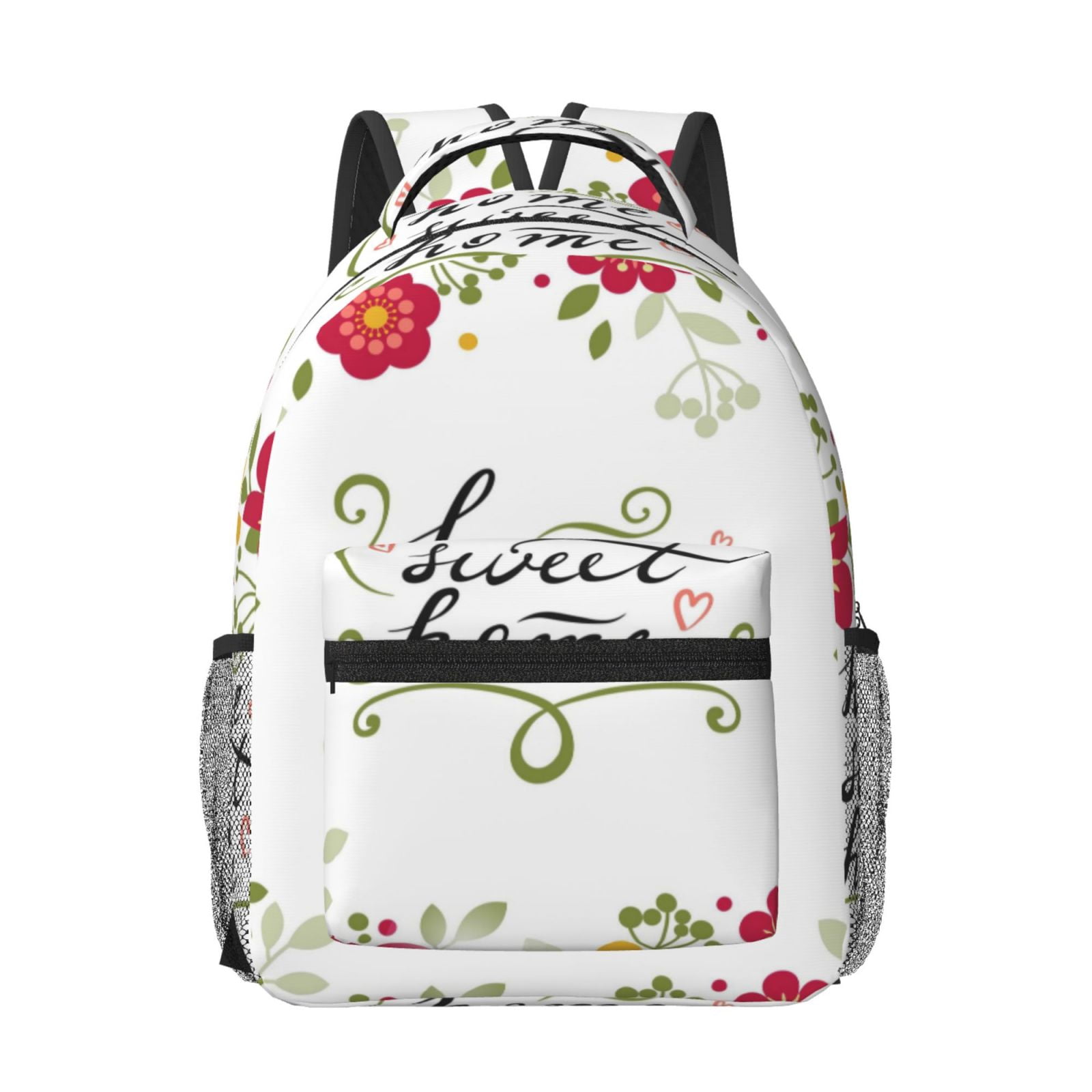 Salouo Home Sweet Home Floral Print Laptop Backpack 16.5'' Daypack ...