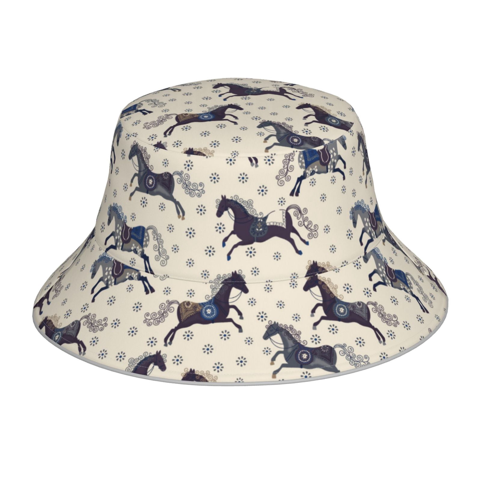 Salouo Horse Print Unisex Bucket Hat, Outdoor Summer Beach Fishing Sun ...