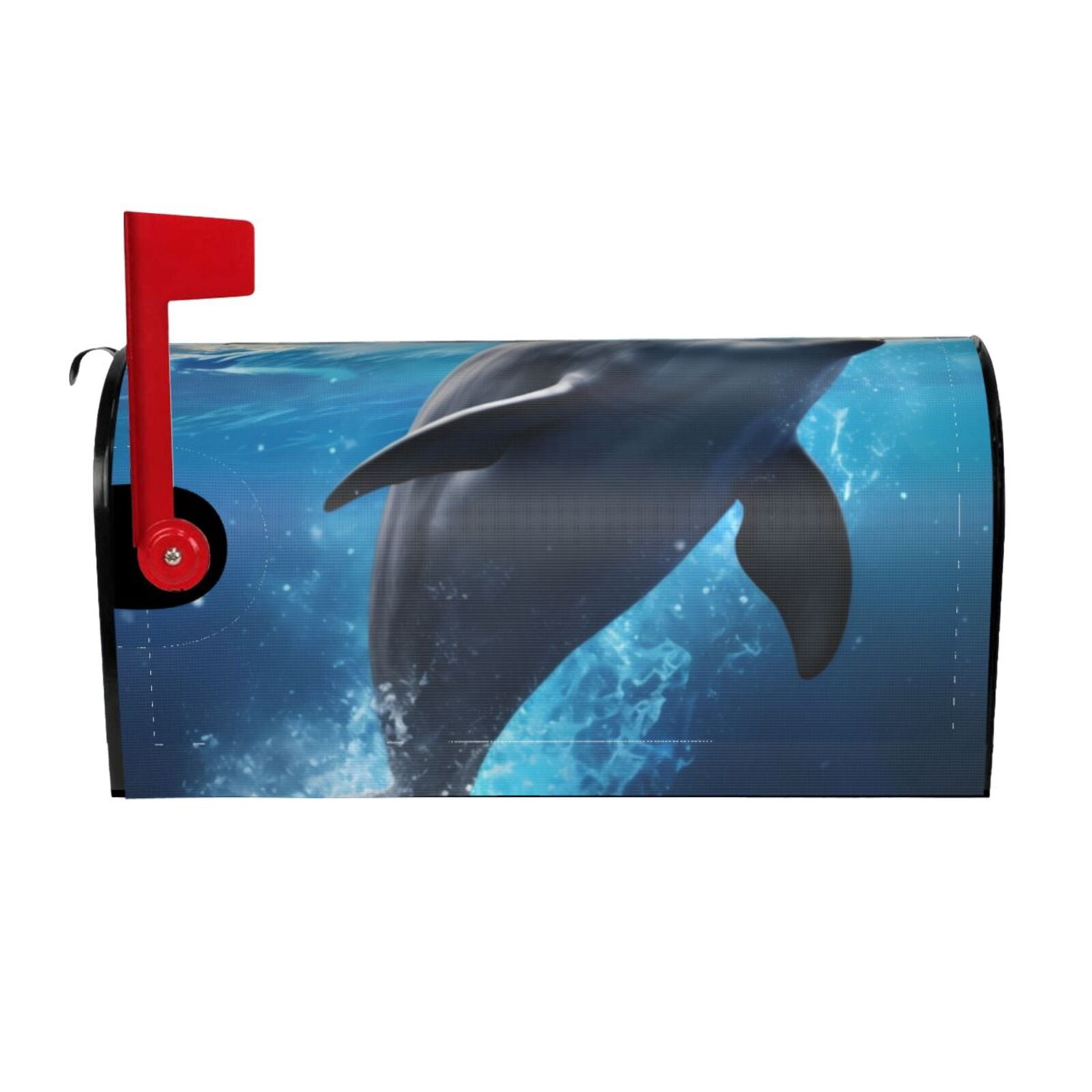 Salouo Ice Blue Ocean Cute Dolphin for Magnetic Mailbox Covers ...