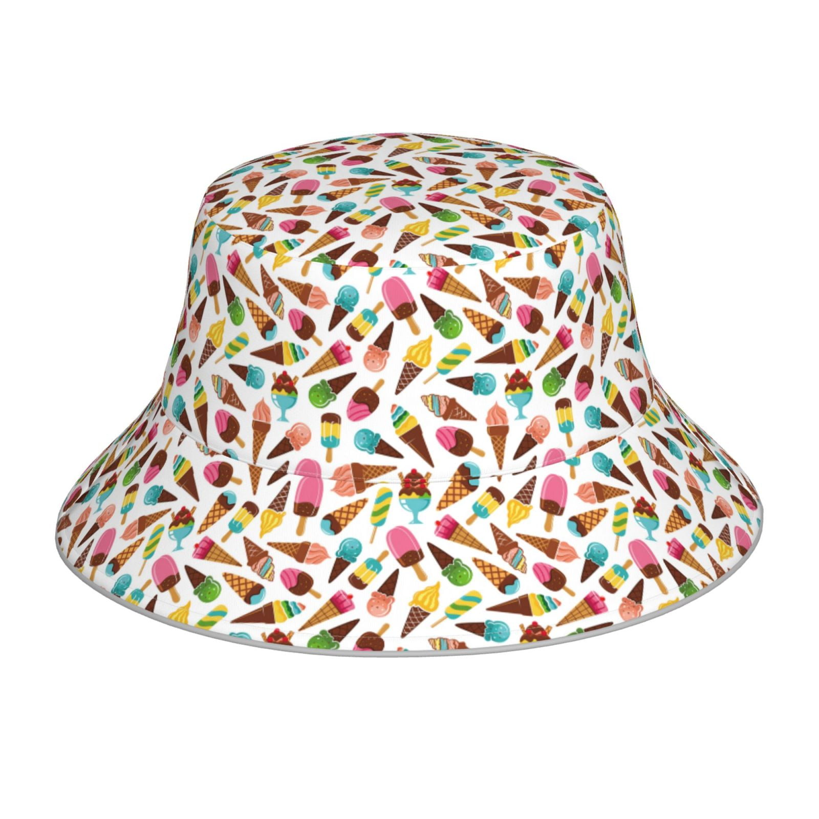 Salouo Ice Cream Popsicles Print Unisex Bucket Hat, Outdoor Summer ...