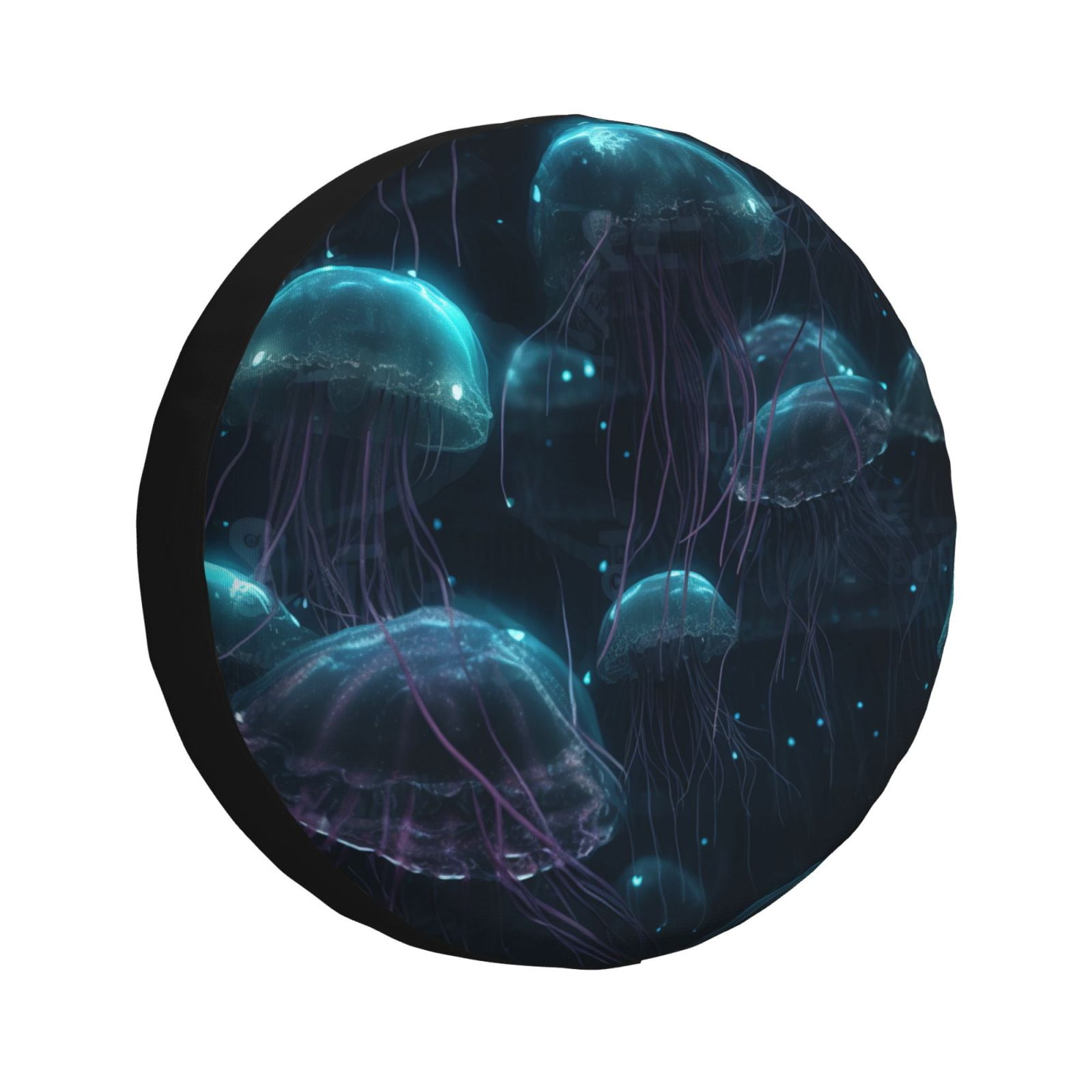 Salouo Ice blue light spot jellyfish Print Spare Tire Cover 14-17 inch ...