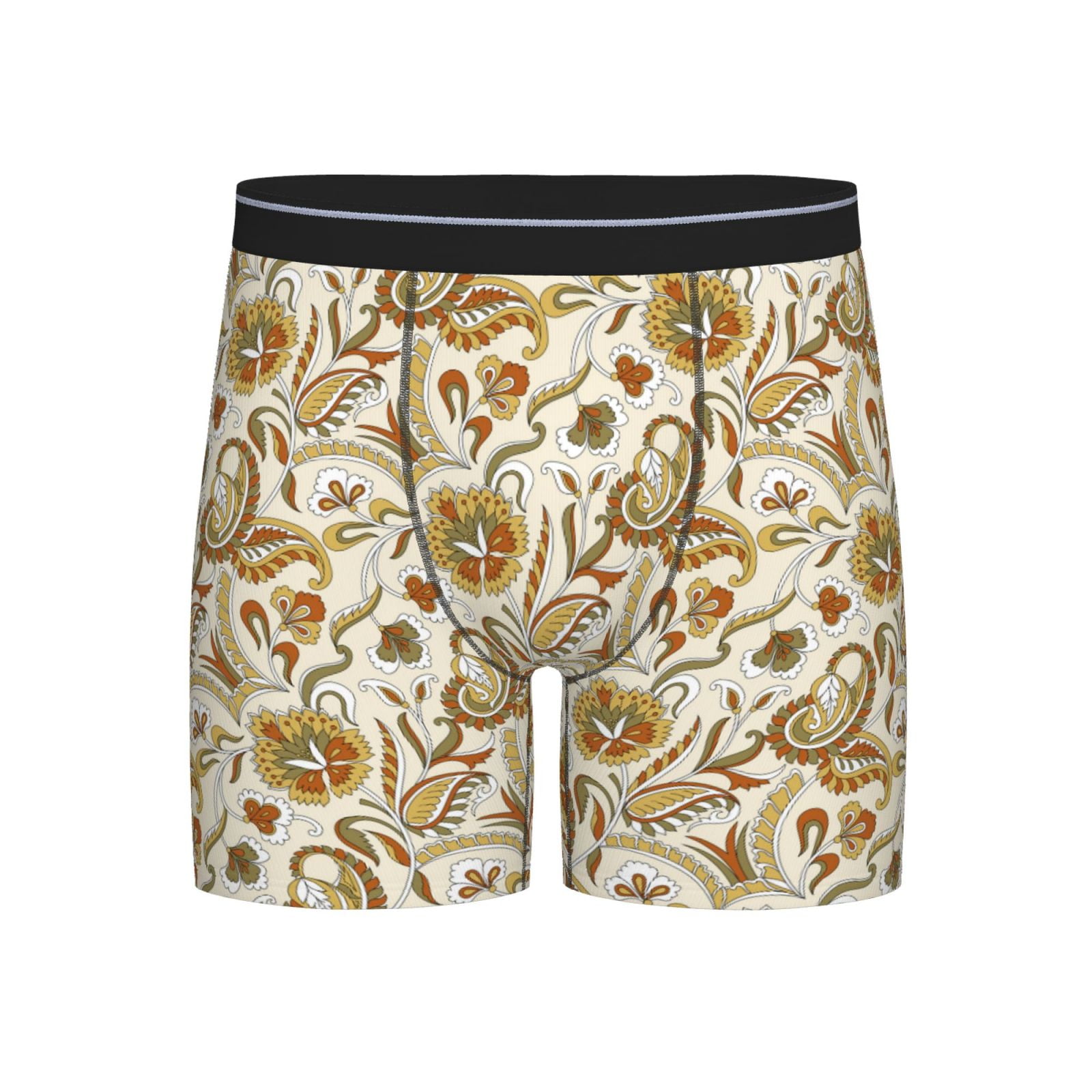 Salouo Indian Paisley Pattern Men's Boxer Briefs, Soft & Breathable ...