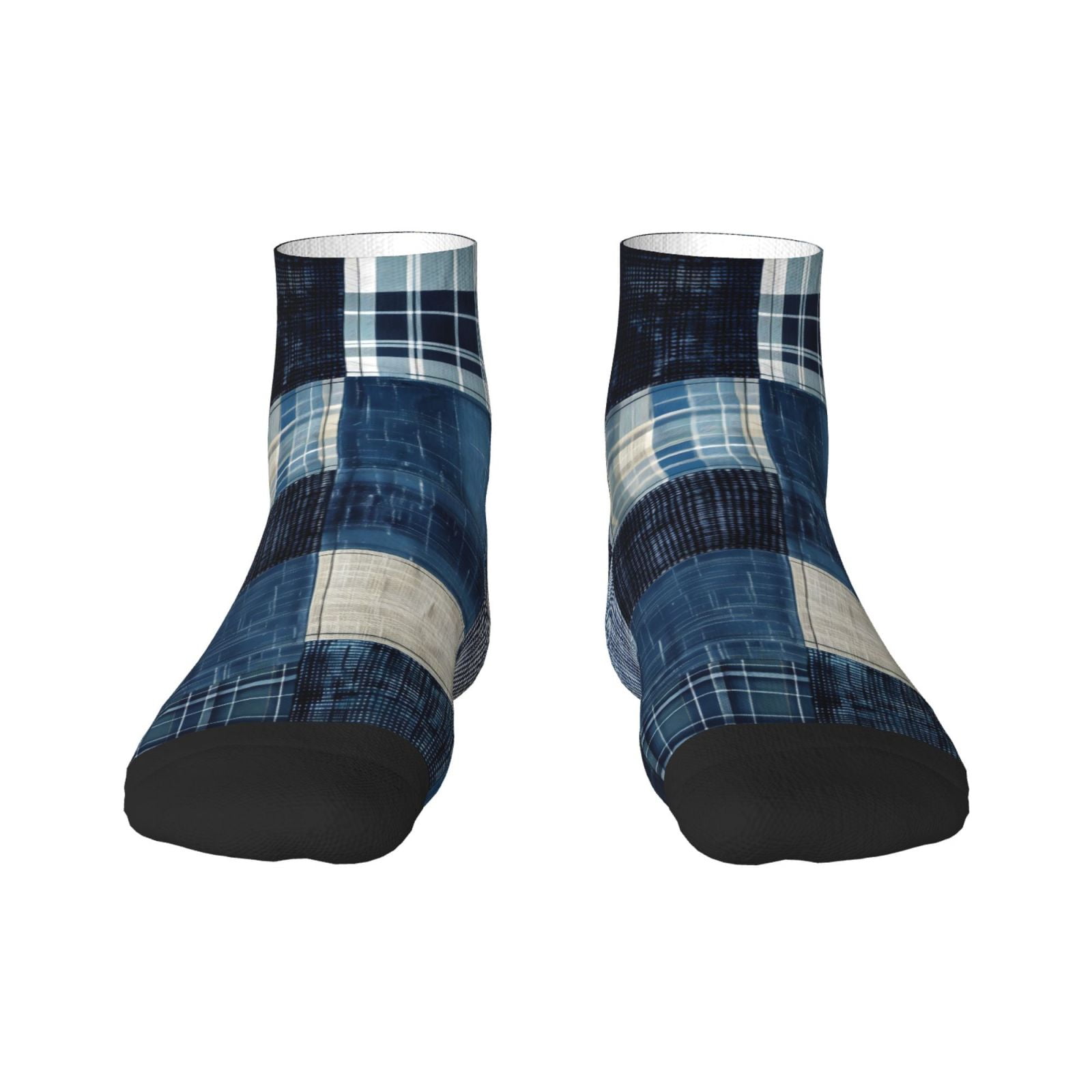 Salouo Indigo Patchwork Quilt Pattern Unisex Middle Tube Socks,Middle ...