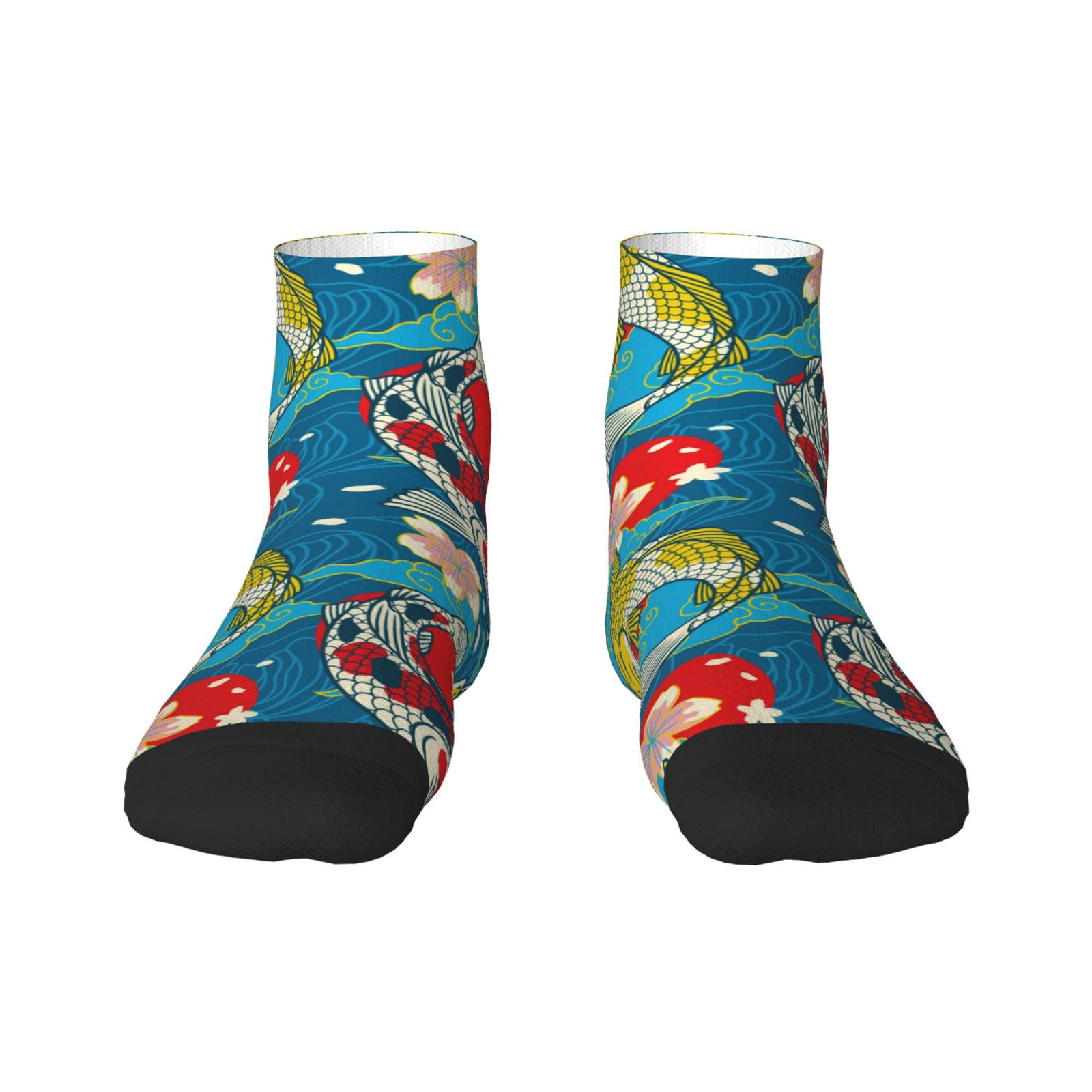 Salouo Japanese Koi Pattern Unisex Middle Tube Socks,Middle-Finger Knee ...