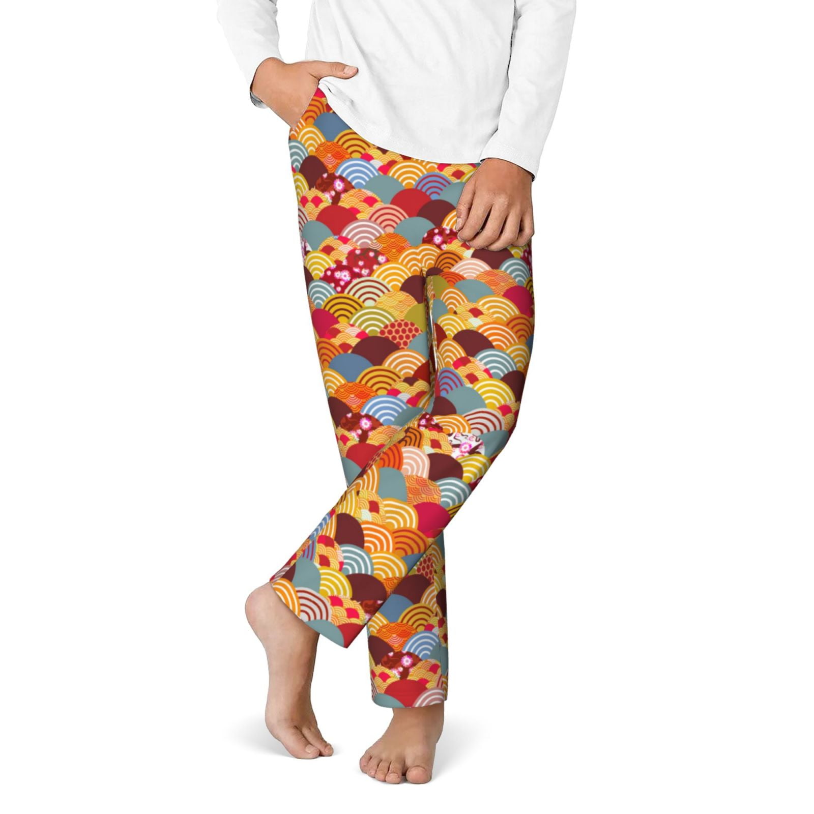 Salouo Japanese Style Fish Scales Pattern Boys Pajama Pants,Long Sleep ...