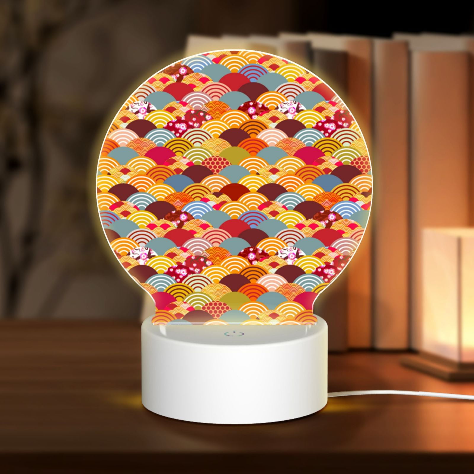 Salouo Japanese Style Fish Scales for Round Acrylic Night Light ...