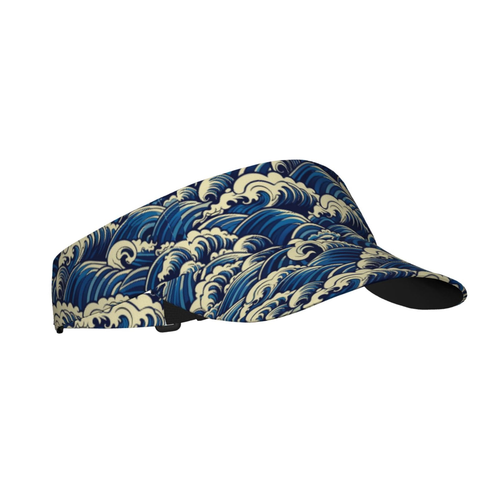 Salouo Japanese Water Wave Pattern Sport Sun Visor Hats,1-Piece of ...