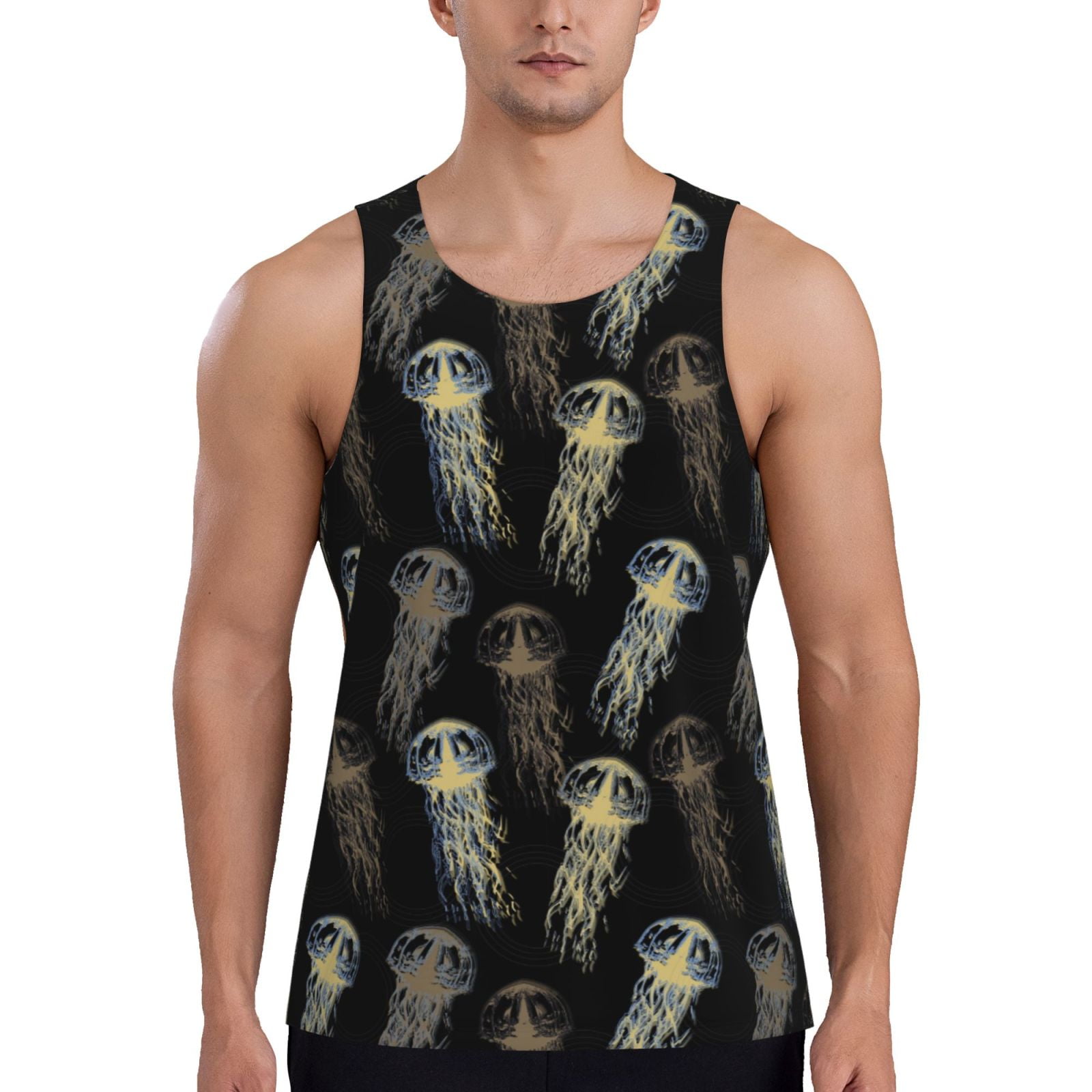 Salouo Jellyfish for Men's Tank Tops,Sleeveless Muscle Shirts for Men ...