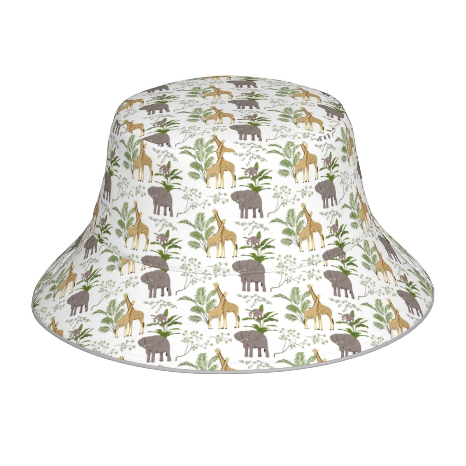 Salouo Jungle Animal Print Unisex Bucket Hat, Outdoor Summer Beach ...