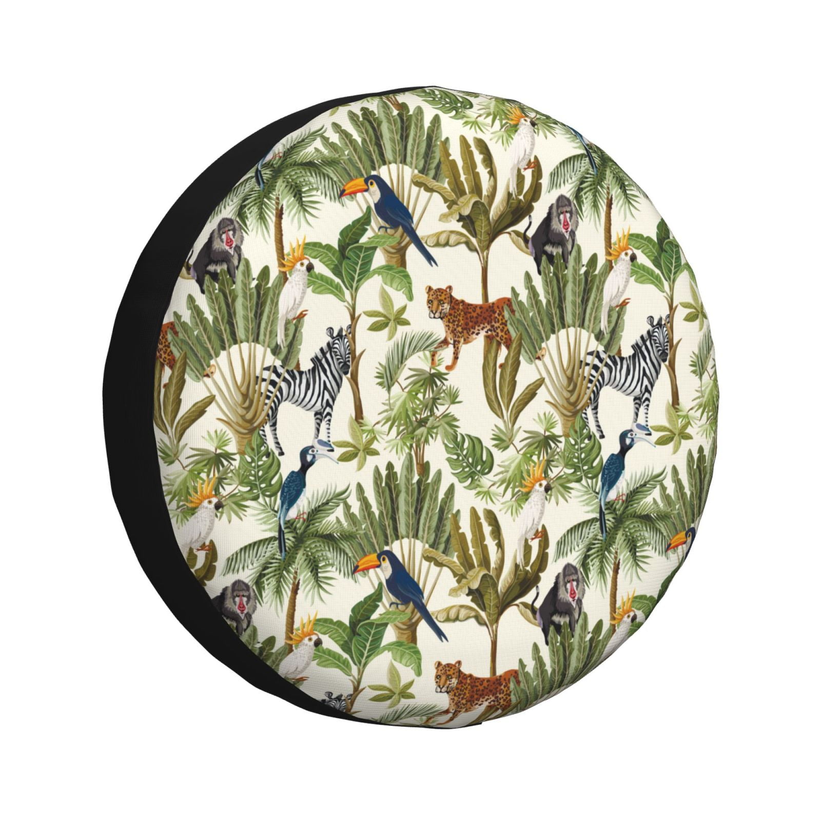 Salouo Jungle Animals Print Spare Tire Cover 14-17 inch Spare Tire ...