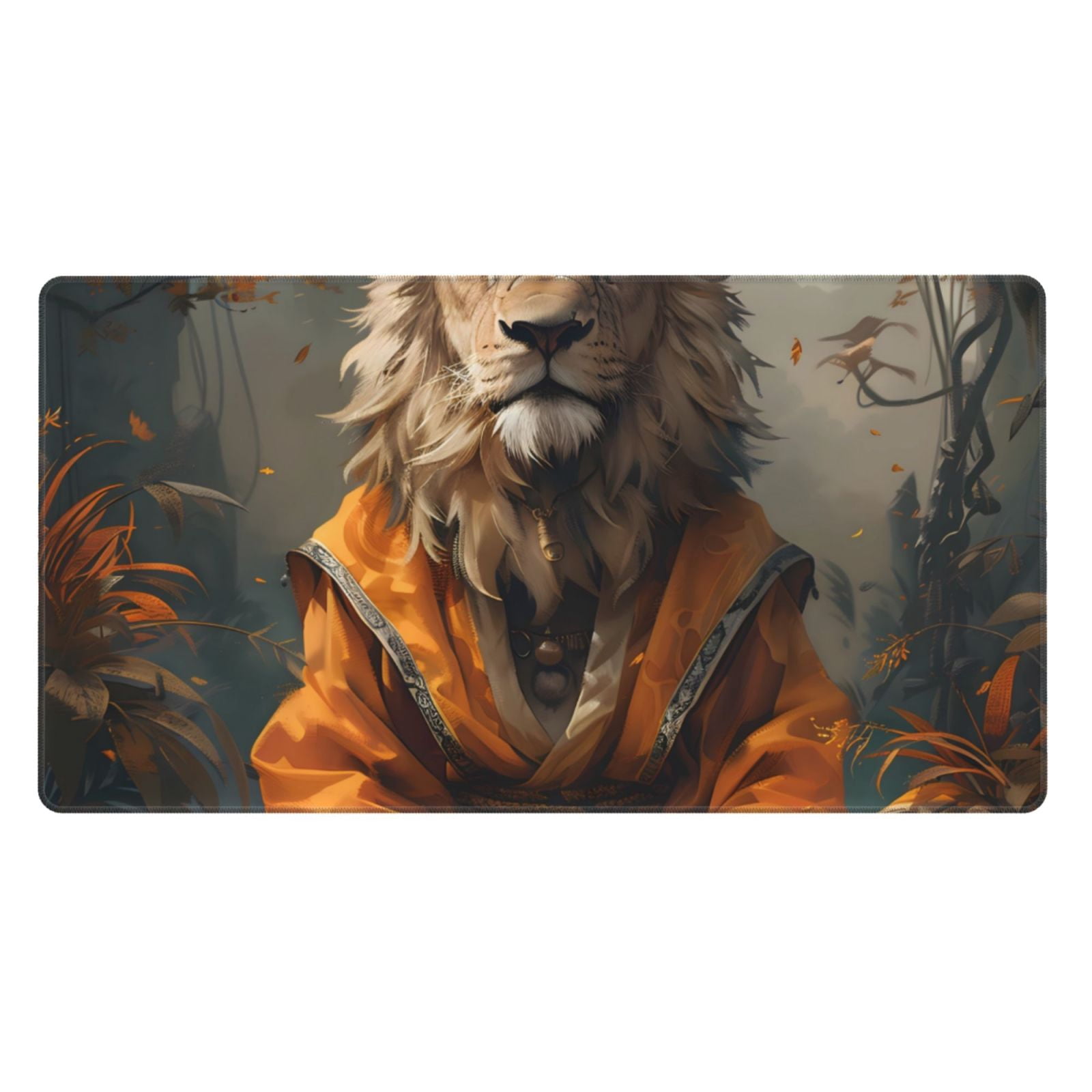 Salouo Jungle Meditating Lion Print Large Mouse Pad,Extended Mat Desk ...