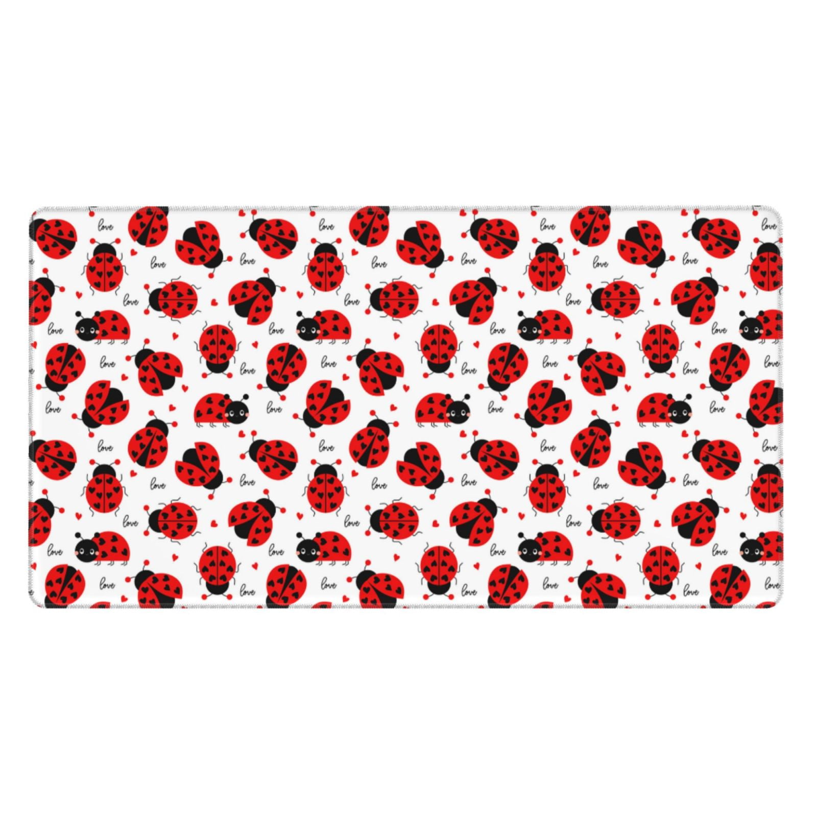 Salouo Ladybug And Heart Print Large Mouse Pad,Extended Mat Desk Pad ...