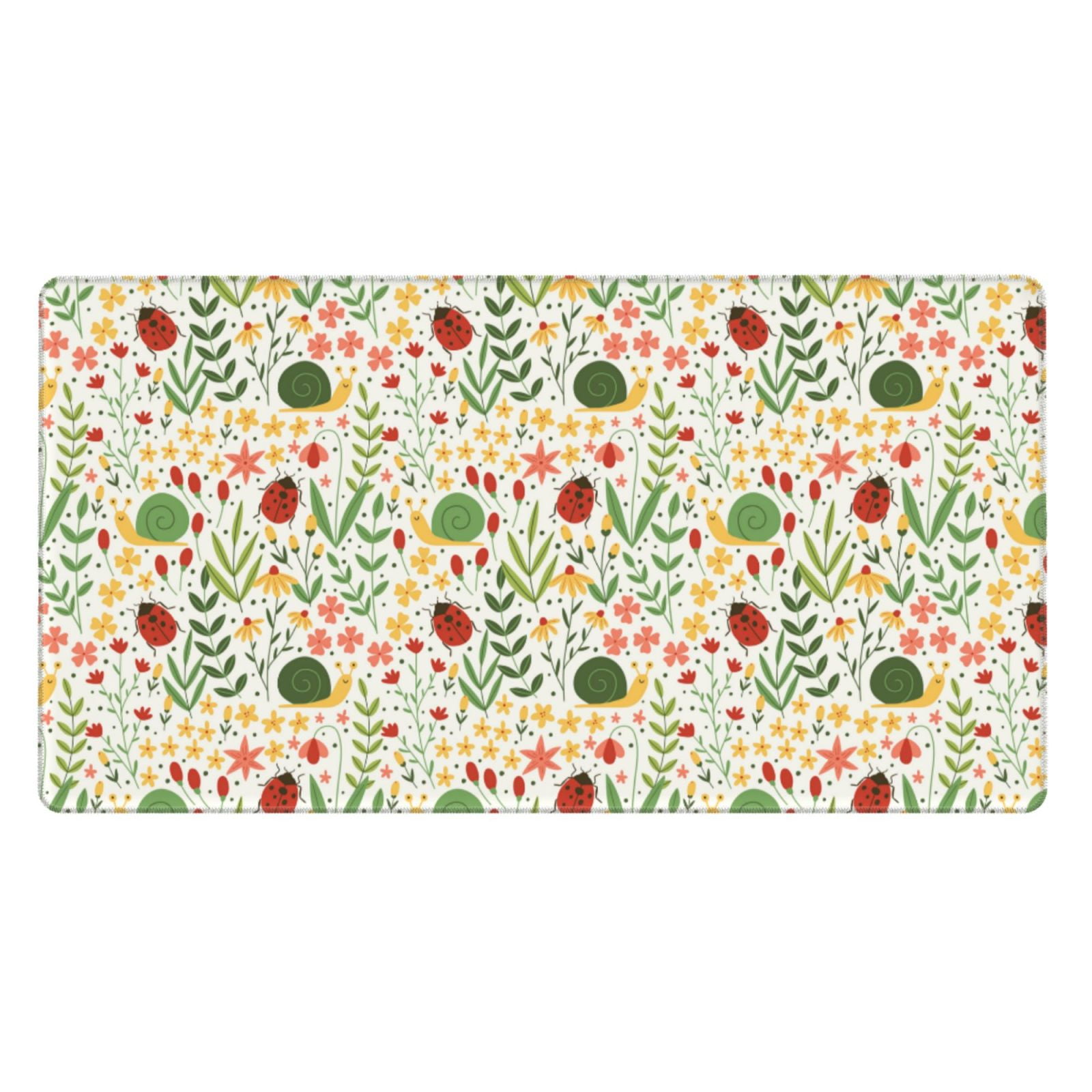 Salouo Ladybug And Wild Flowers Print Large Mouse Pad,Extended Mat Desk ...