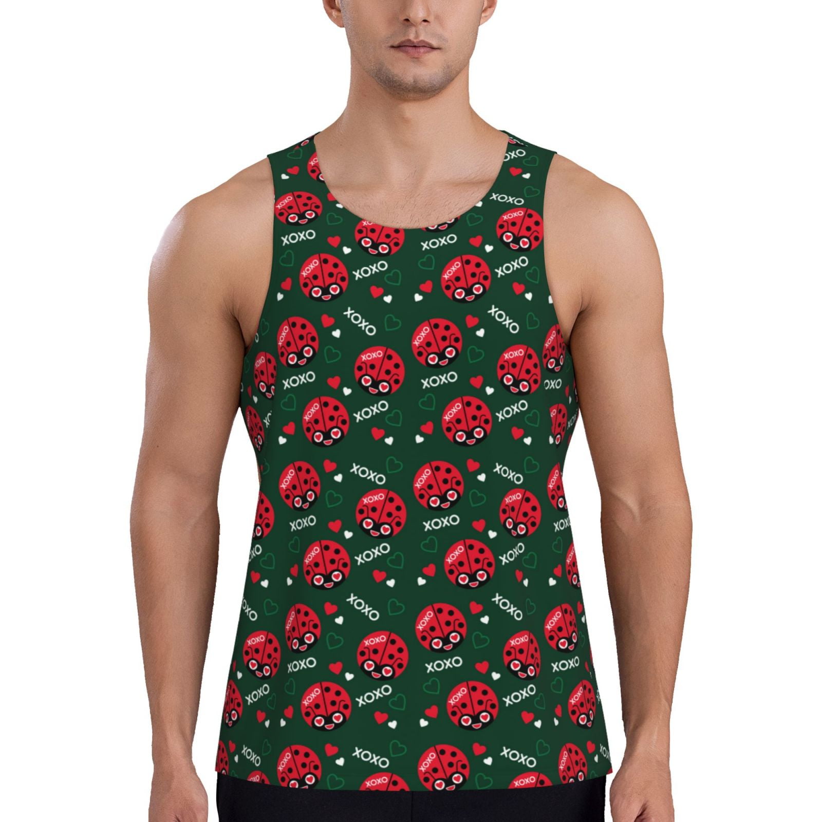 Salouo Ladybugs In Love for Men's Tank Tops,Sleeveless Muscle Shirts ...