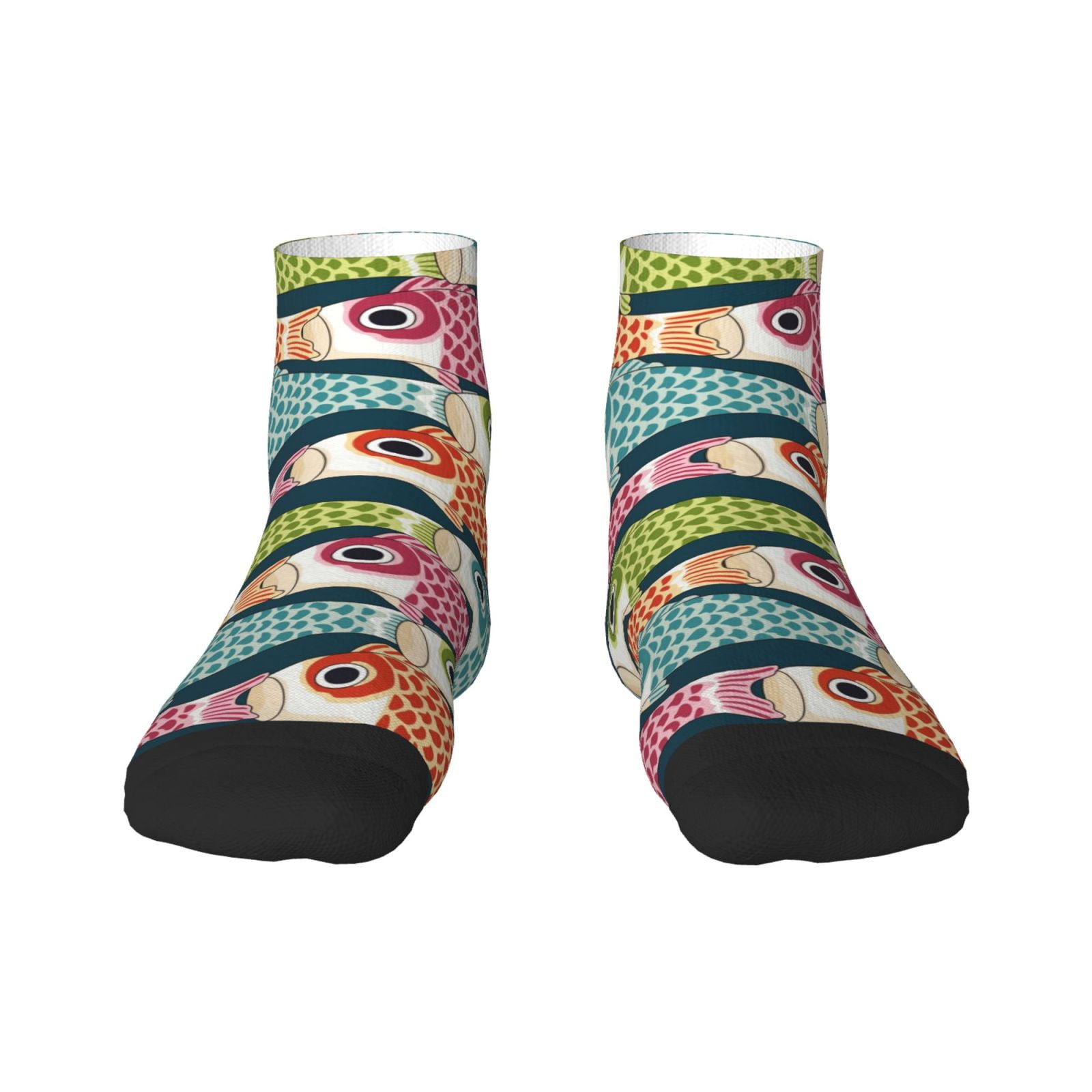 Salouo Lantern Koi Fish Pattern Unisex Middle Tube Socks,Middle-Finger ...