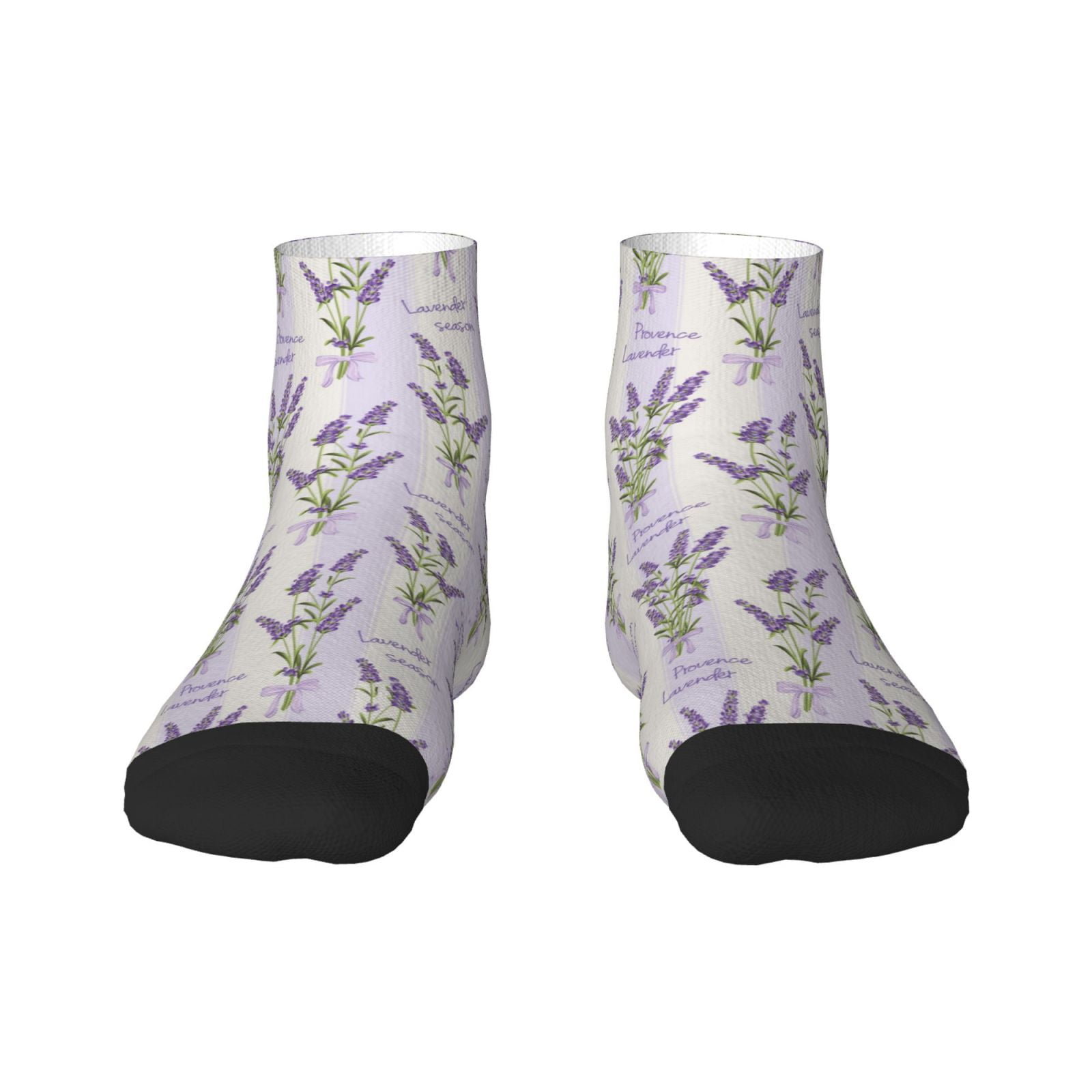 Salouo Lavender Flowers Pattern Unisex Middle Tube Socks,Middle-Finger ...