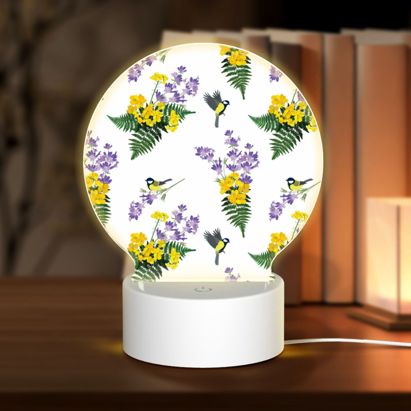 Salouo Lavender Flowers for Round Acrylic Night Light - Acrylic Sheets ...