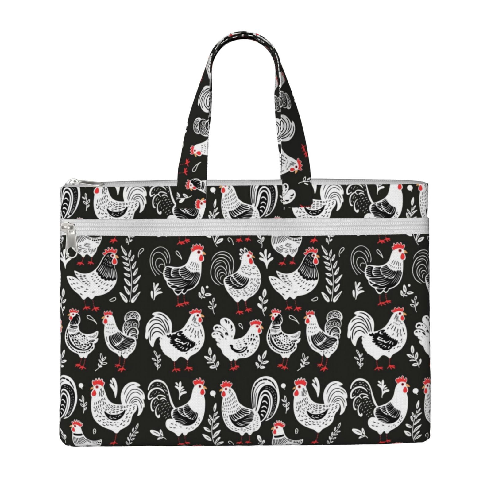 Salouo Laying Hens And Roosters for Canvas Tote File Bag, Tote Bag With ...
