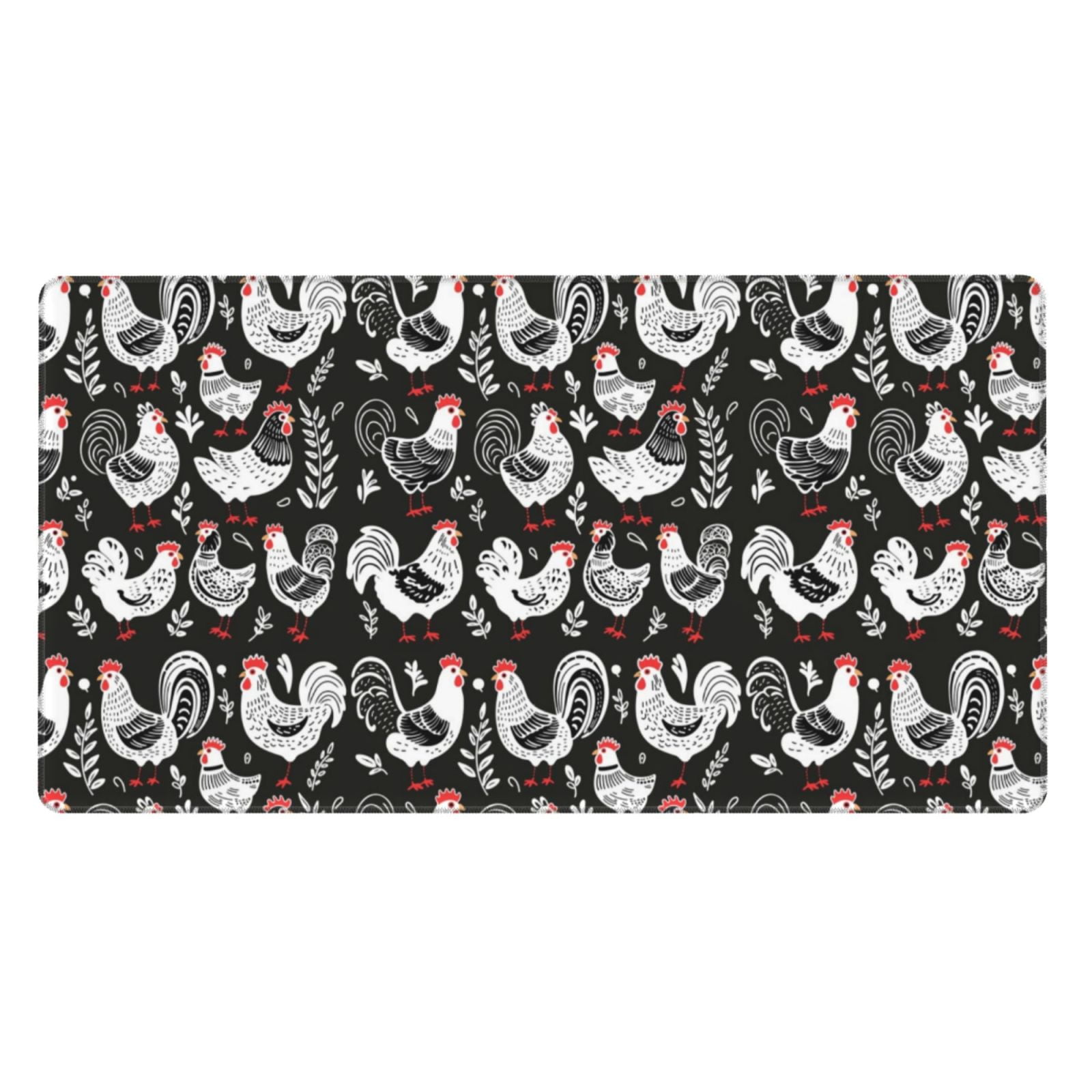 Salouo Laying Hens And Roosters Print Large Mouse Pad,Extended Mat Desk ...