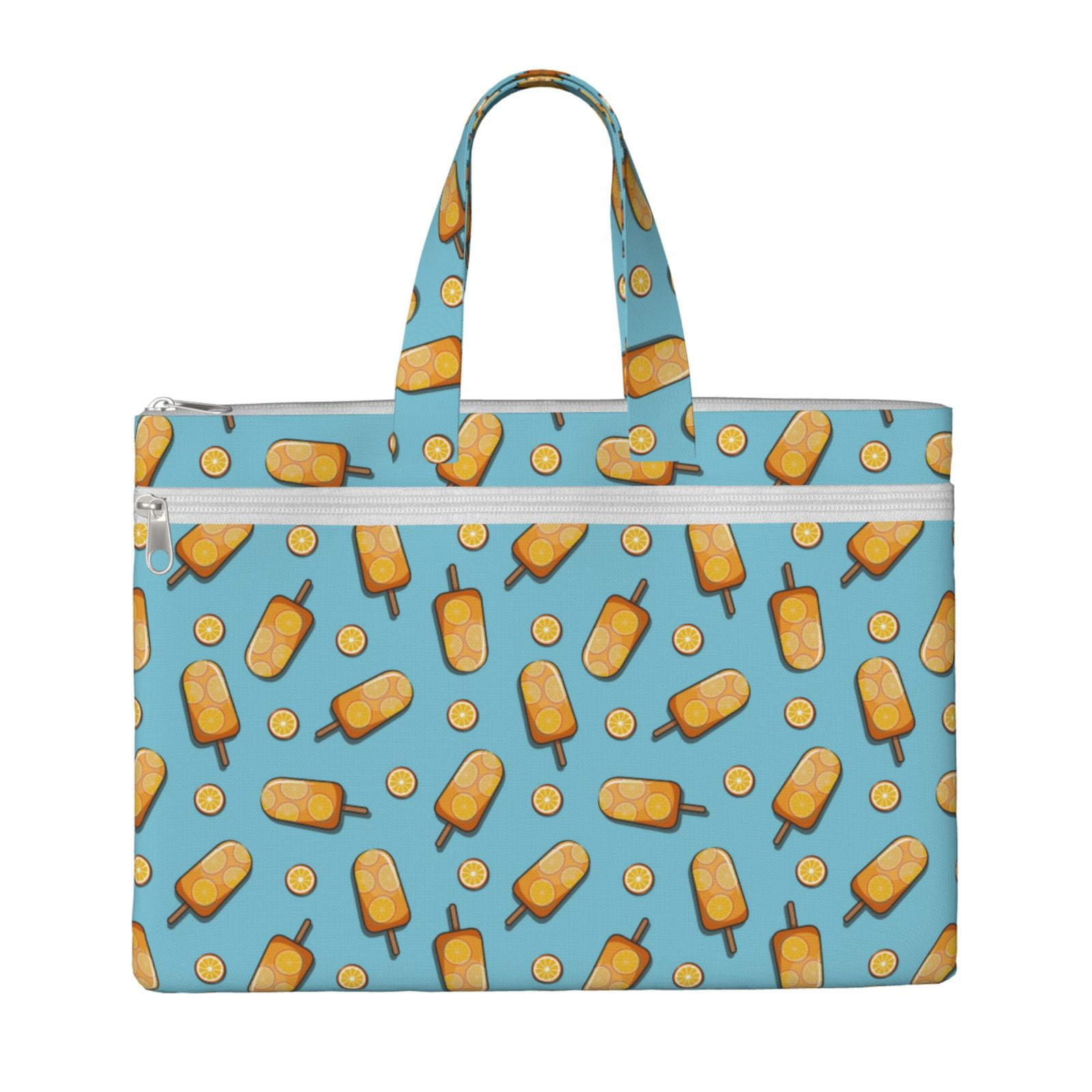 Salouo Lemon Ice Cream for Canvas Tote File Bag, Tote Bag With Zipper ...