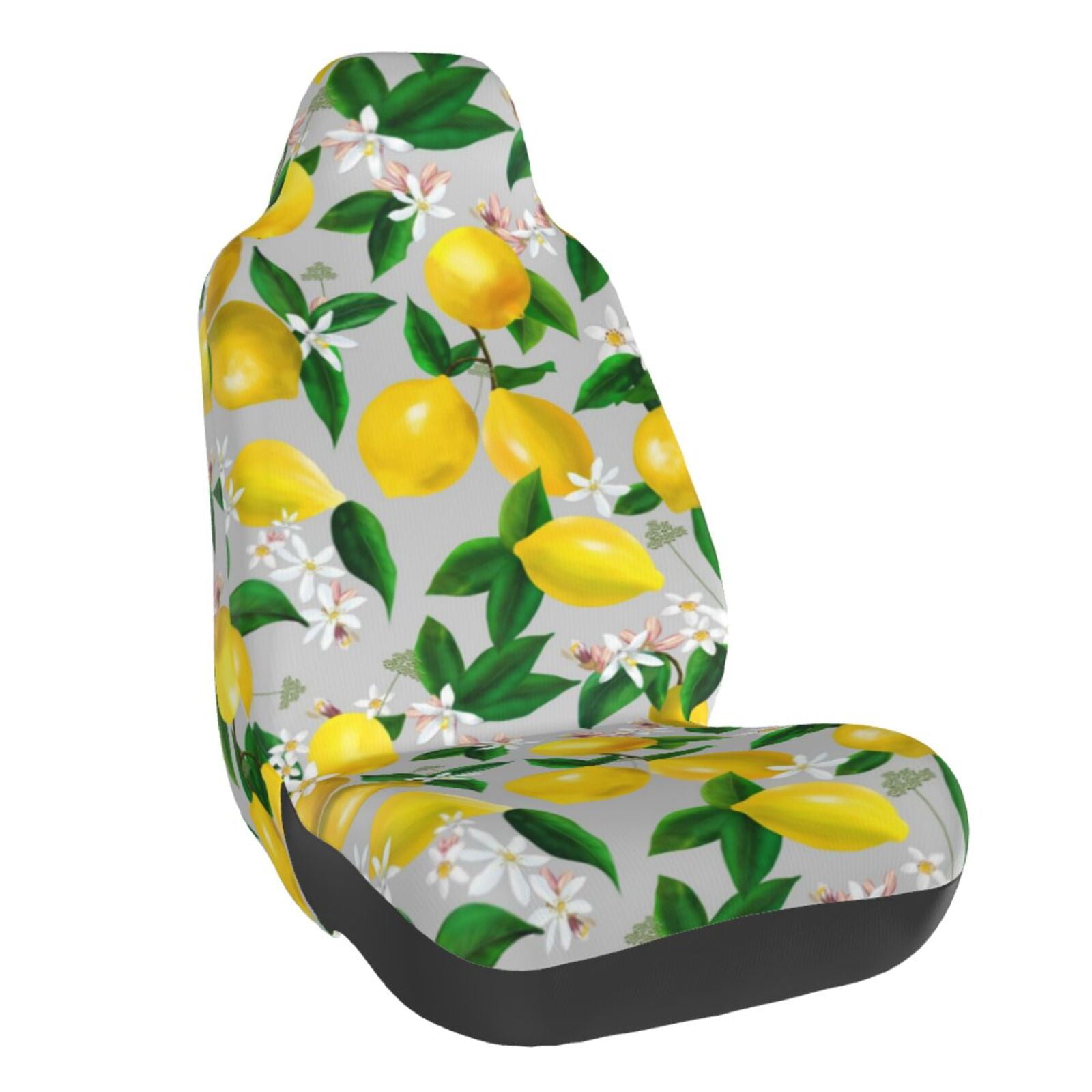 Salouo Lemon Seamless Pattern Oil Painting Effect Print Automotive Seat Covers, Universal Fit ...
