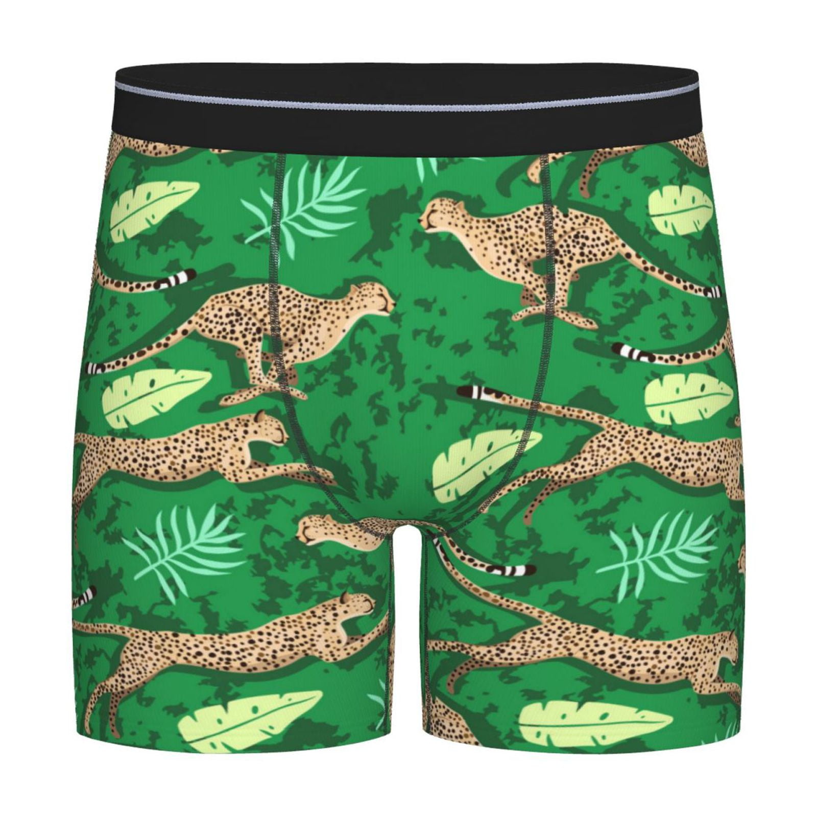 Salouo Leopard Print Pattern Men's Boxer Briefs, Soft & Breathable ...