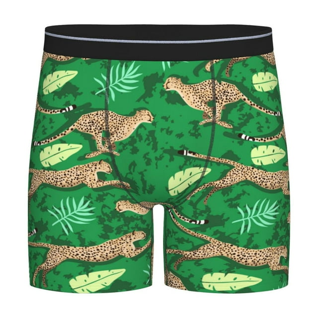 Salouo Leopard Print Pattern Men's Boxer Briefs, Soft & Breathable ...