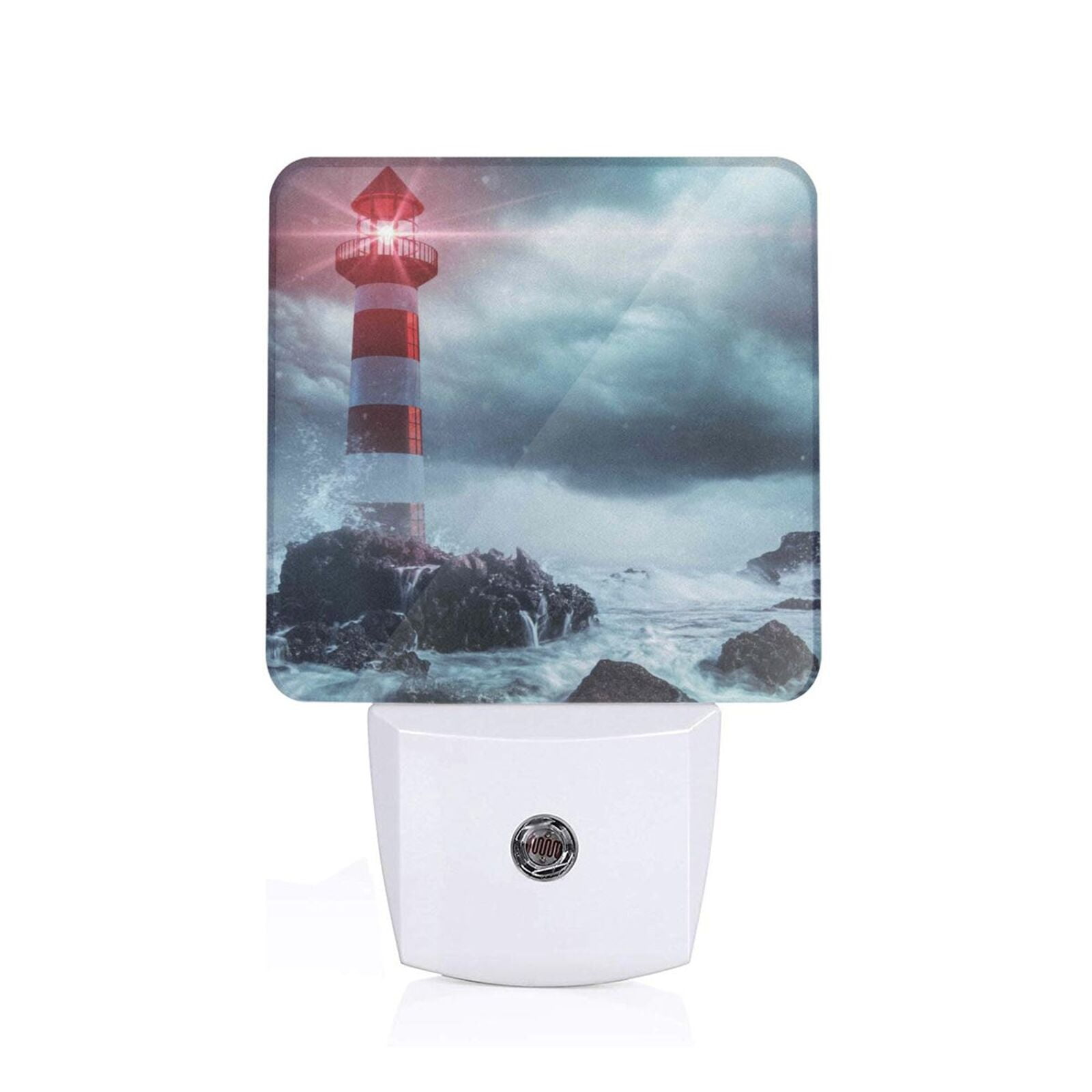 Salouo Lighthouse in a Stormy Sea for Night Lights Plug into Wall 1 ...