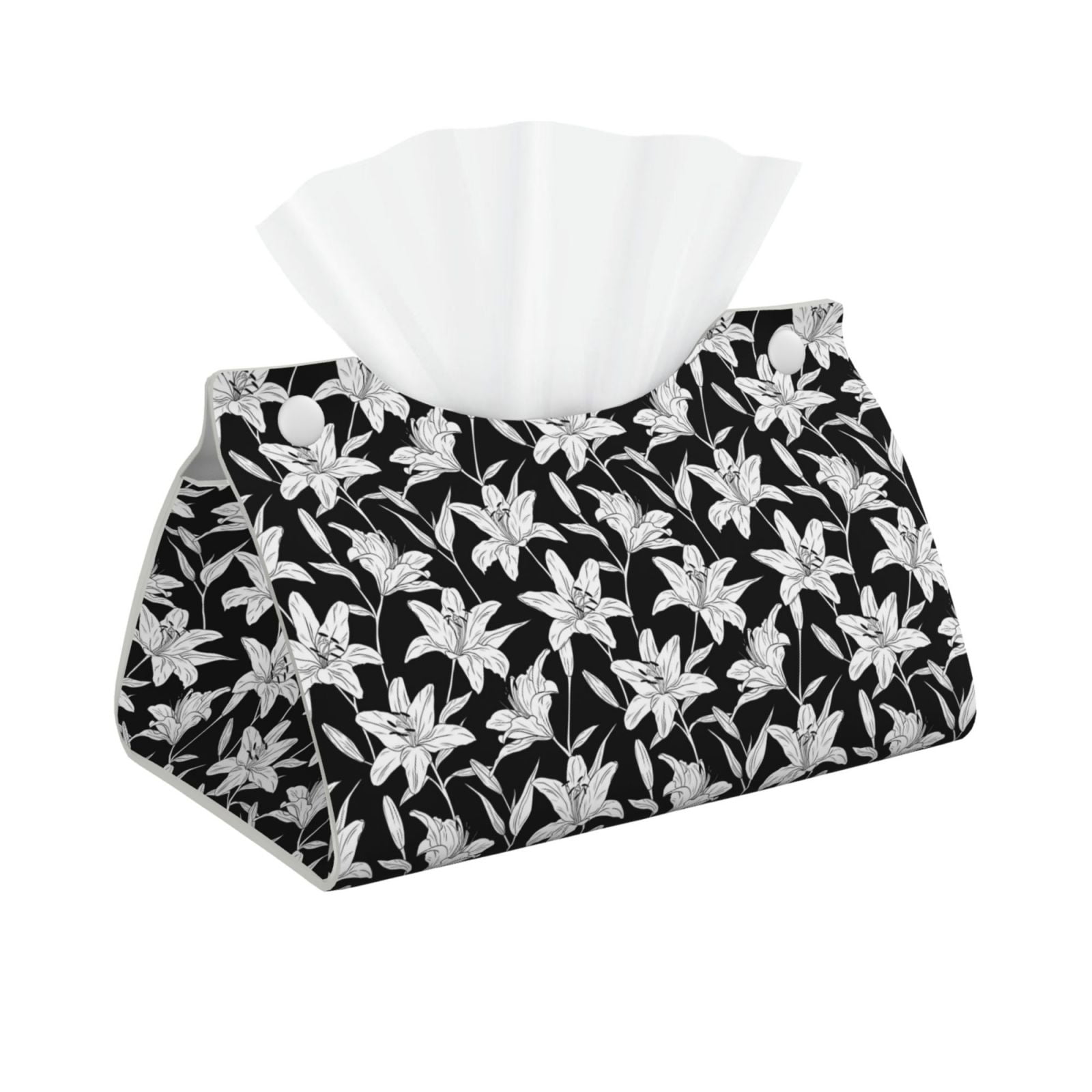 Salouo Lilies Flowers Pattern Long Tissue Box Cover Rectangular–Plus ...
