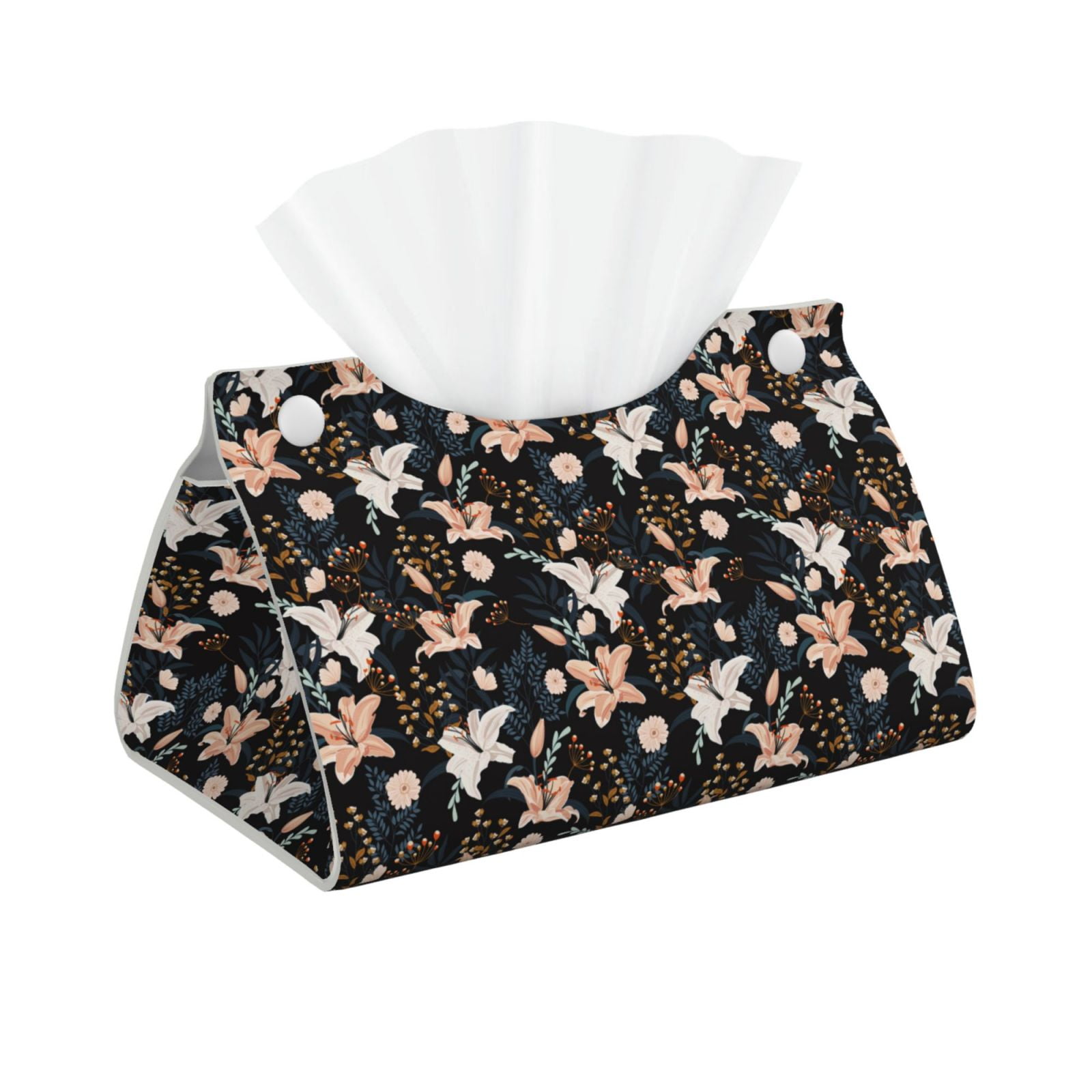 Salouo Lilies Flowers Pattern Long Tissue Box Cover Rectangular–Plus ...
